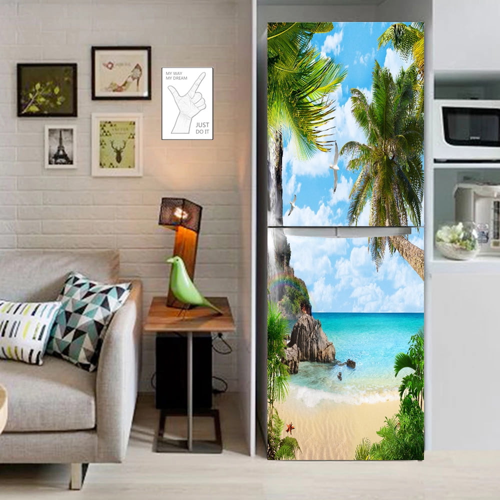 Door Covering of Fridge Sunflower Sea Refrigerator Wallpaper Full ...