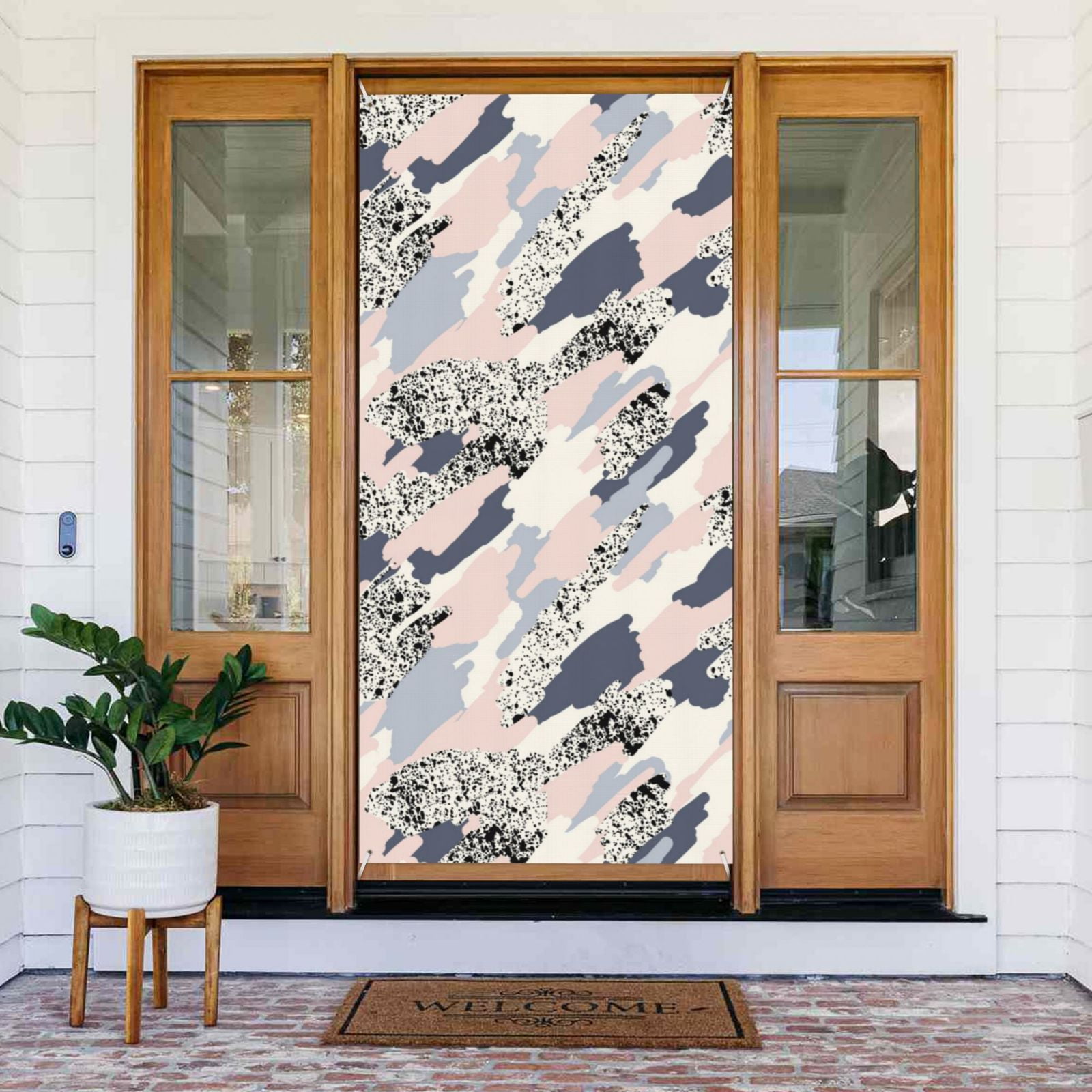Door Covers Decorative - Abstract Camouflage Door Banner Decorations ...