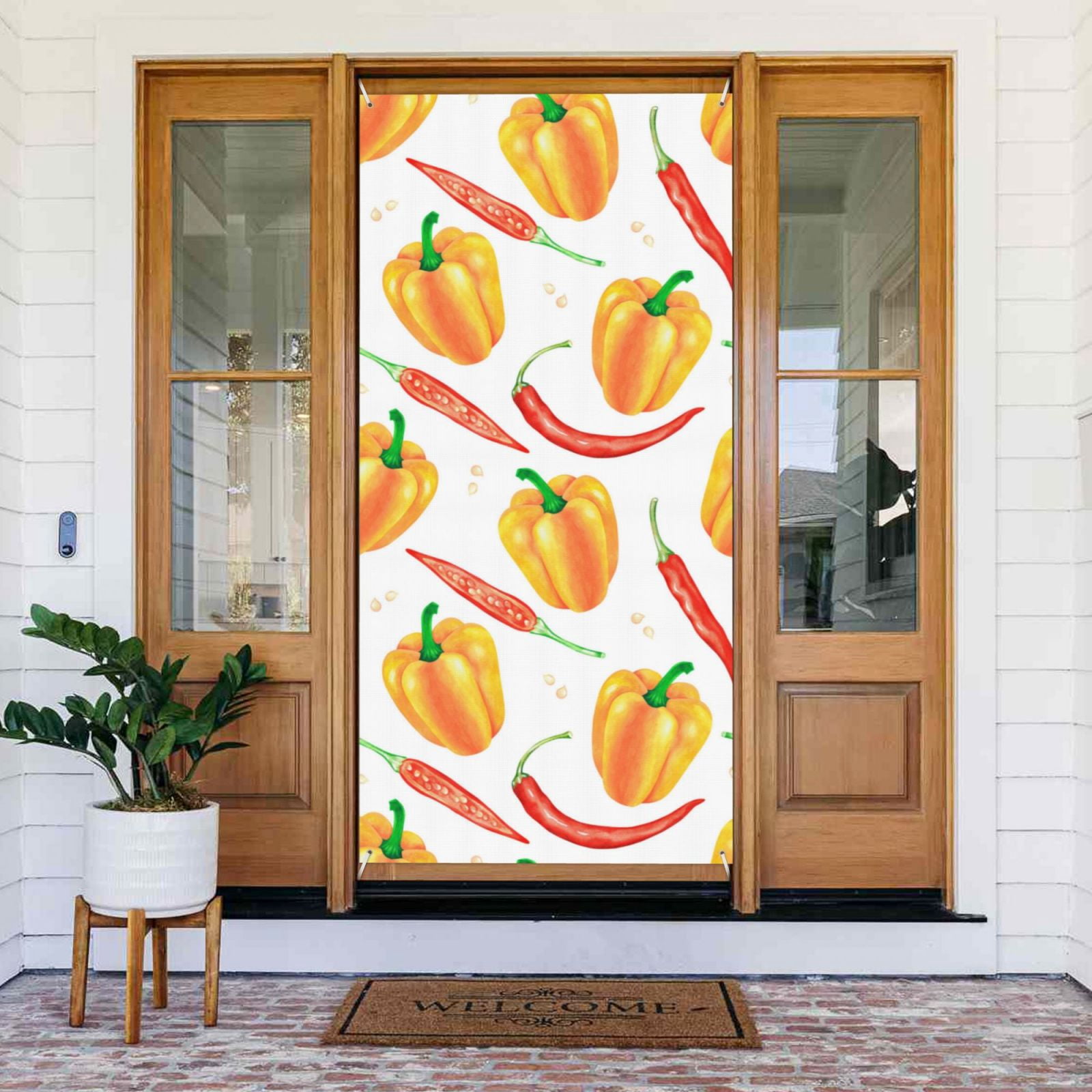 Door Covers Decorative - Bell Pepper yellow red Door Banner Decorations ...