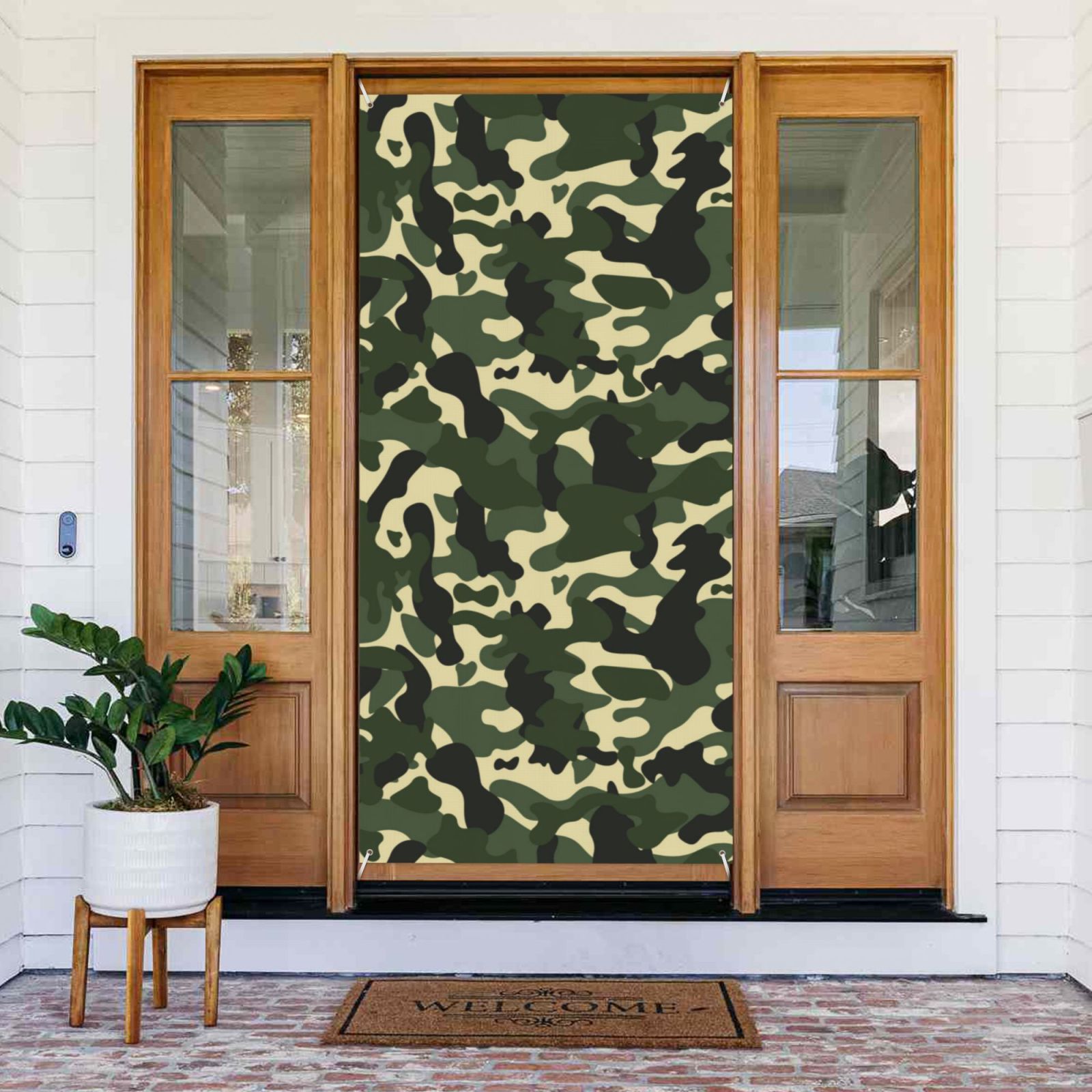 Door Covers Decorative - Camouflage Dark Green Door Banner Decorations ...