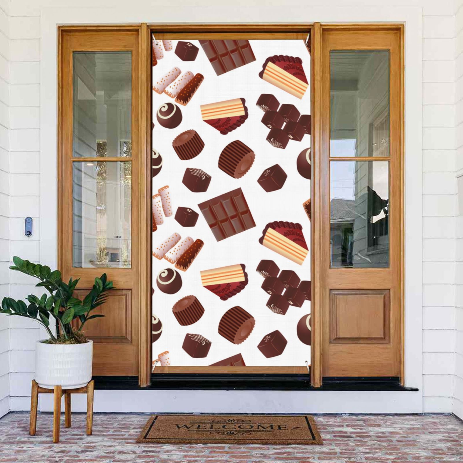 Door Covers Decorative - Chocolate Dessert Print Door Banner ...