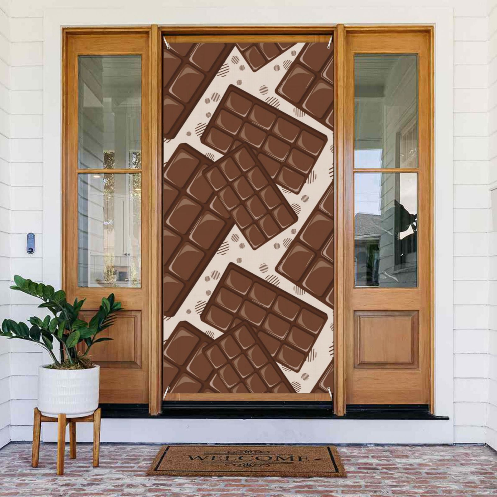 Door Covers Decorative - Chocolate Pattern cute Door Banner Decorations ...