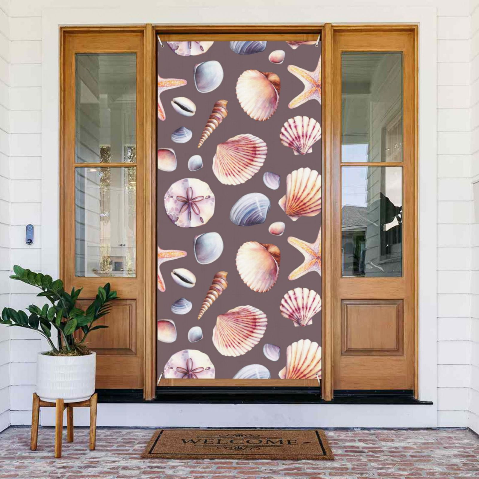 Door Covers Decorative - Conch Starfish Shell Door Banner Decorations ...