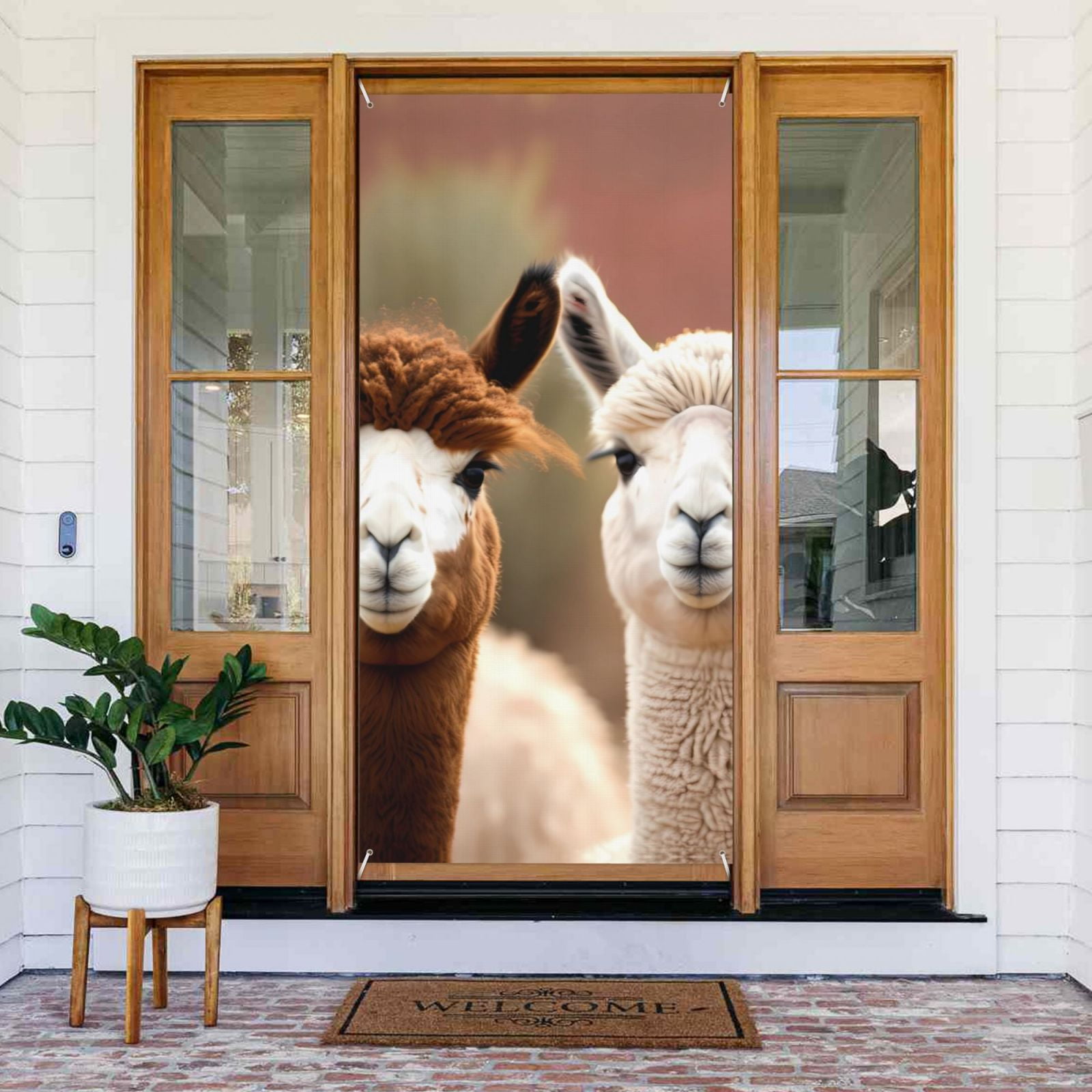 Door Covers Decorative - Cute Alpaca in Daze Door Banner Decorations ...