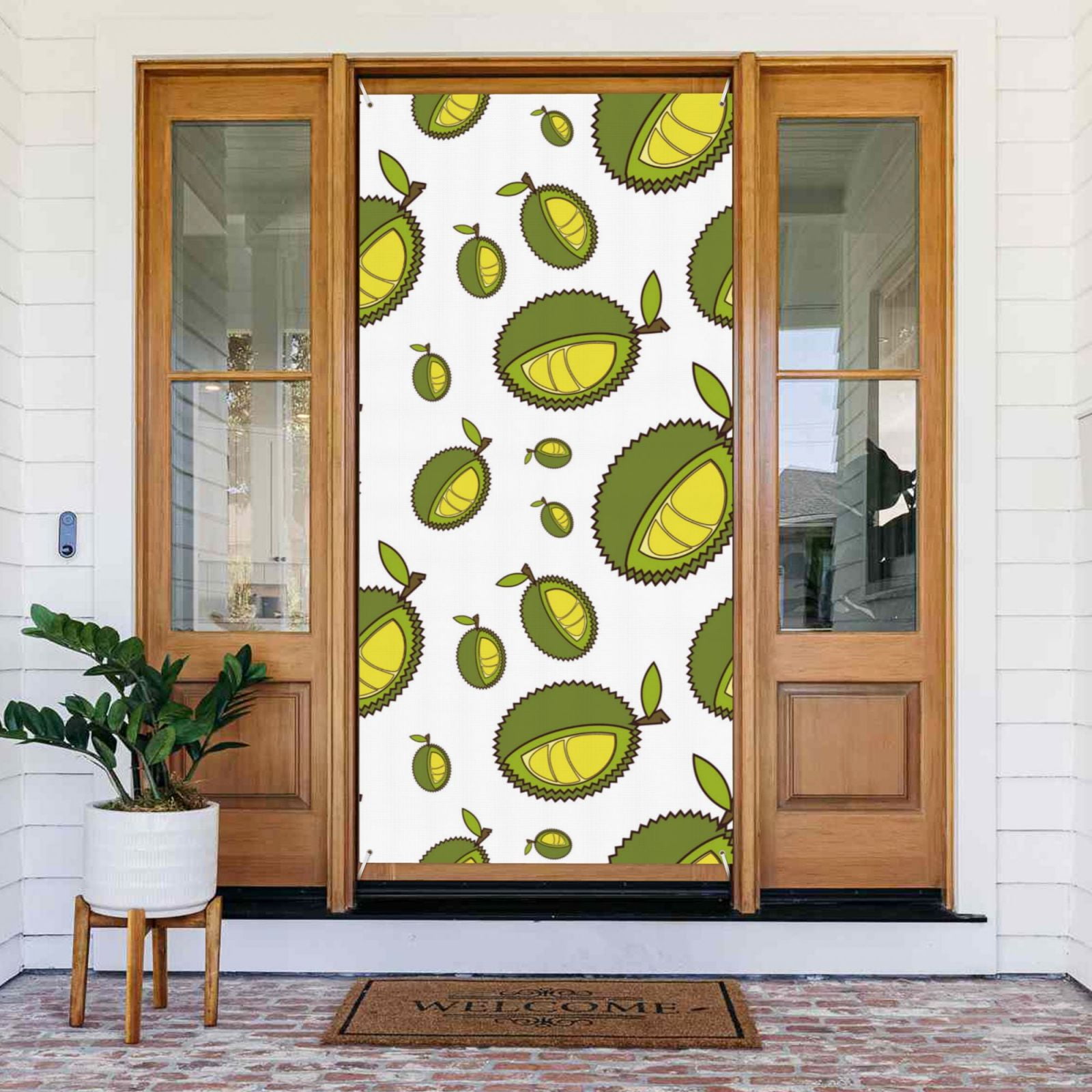 Door Covers Decorative - Cute Mint Green Durian Door Banner Decorations ...