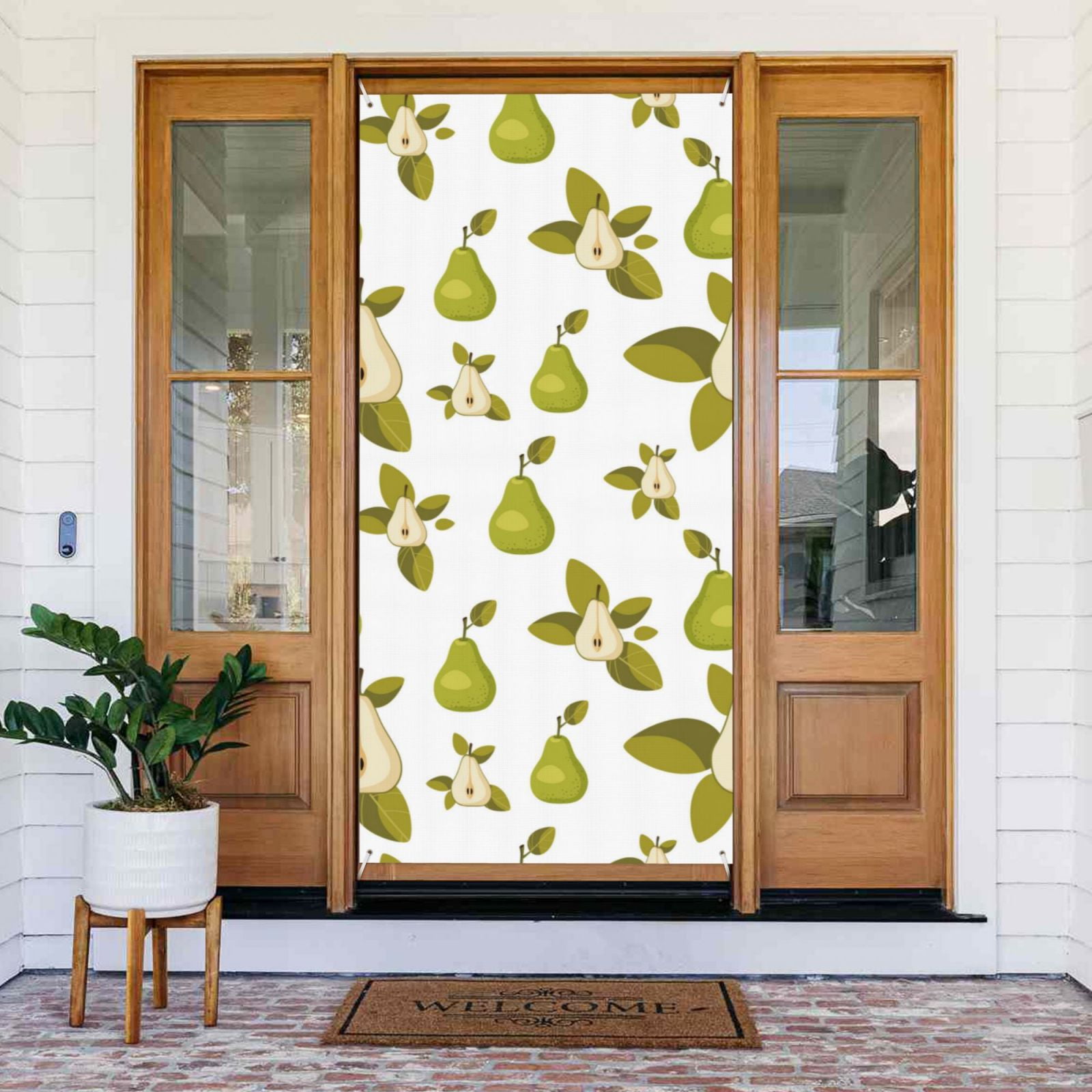 Door Covers Decorative - Cute Sea Green Pear Door Banner Decorations ...