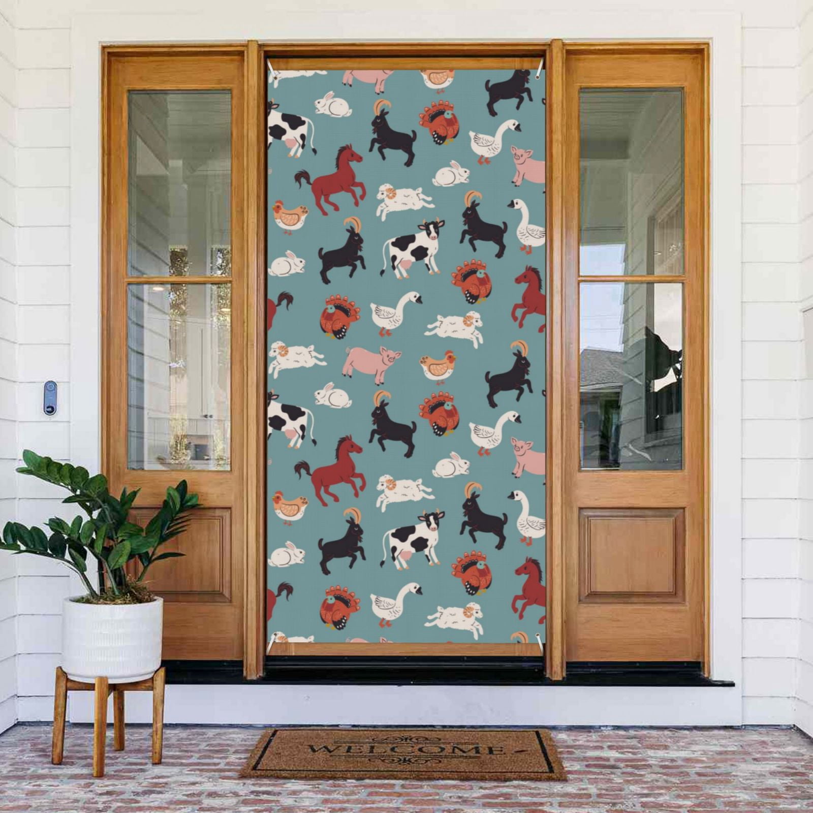 Door Covers Decorative - Farm Animals 1 Door Banner Decorations for ...