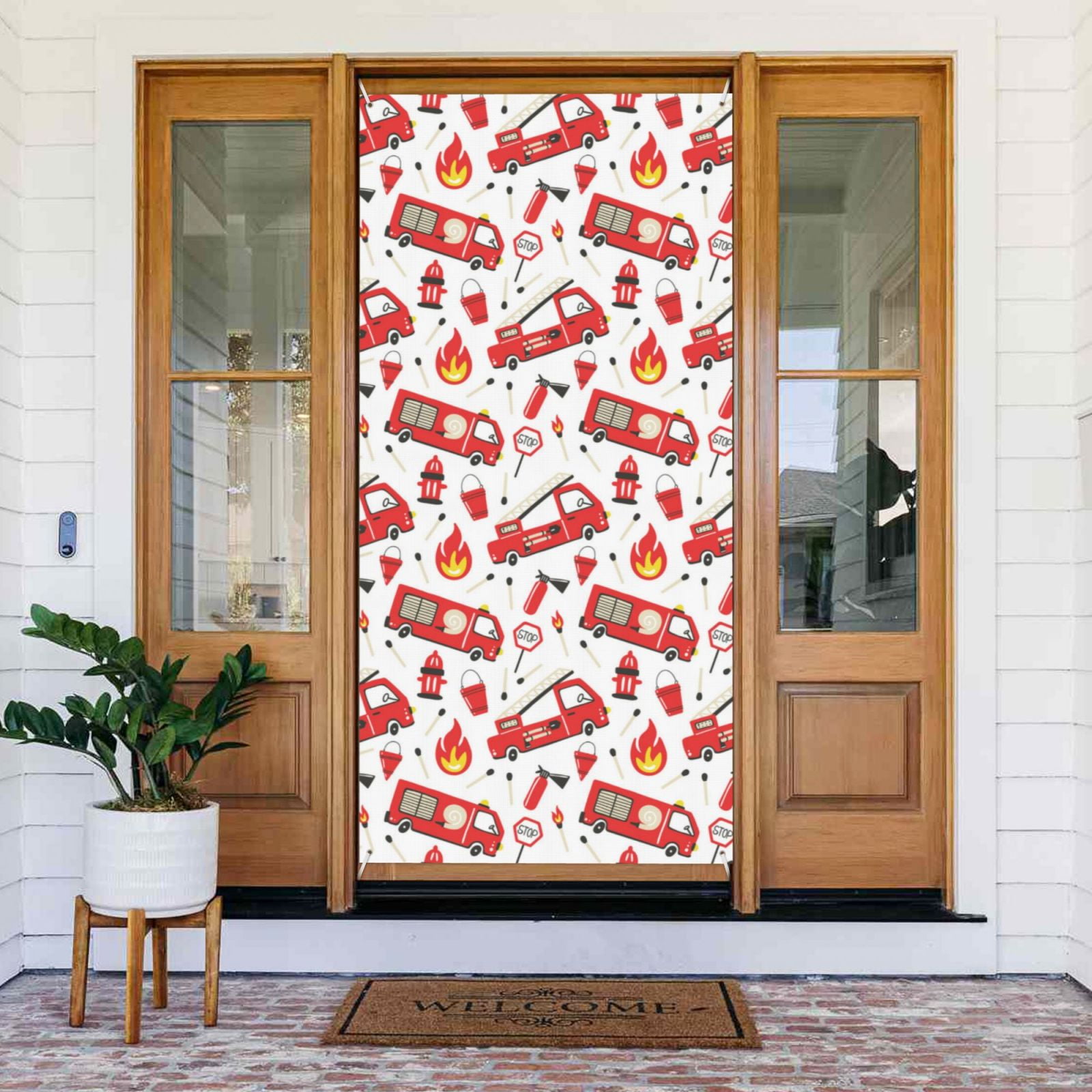 Door Covers Decorative - Fire Truck Door Banner Decorations for Indoor ...