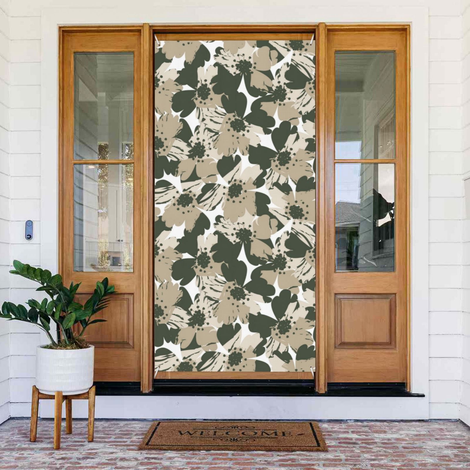 Door Covers Decorative - Flower Camouflage Door Banner Decorations for ...