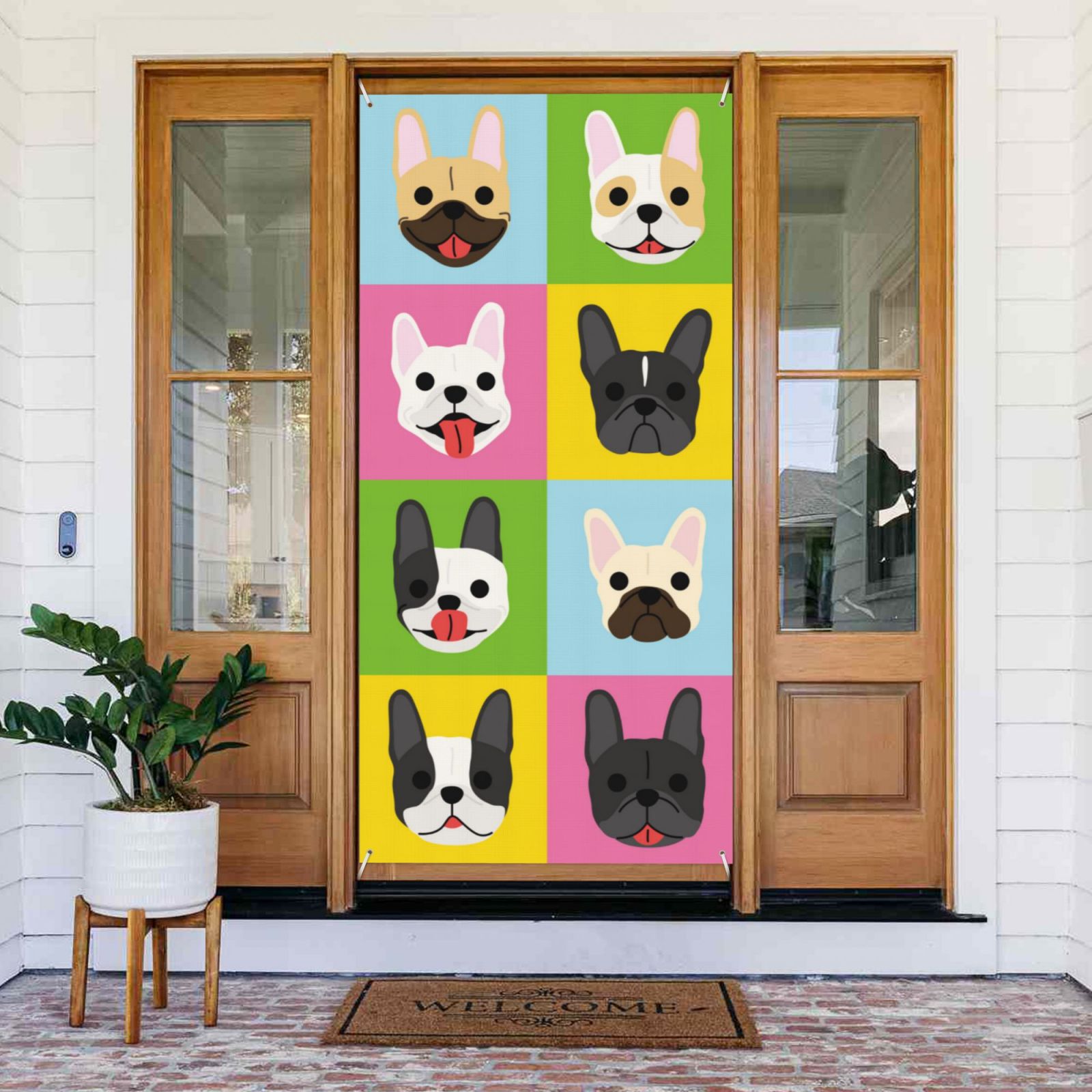 Door Covers Decorative - French bulldog Door Banner Decorations for ...