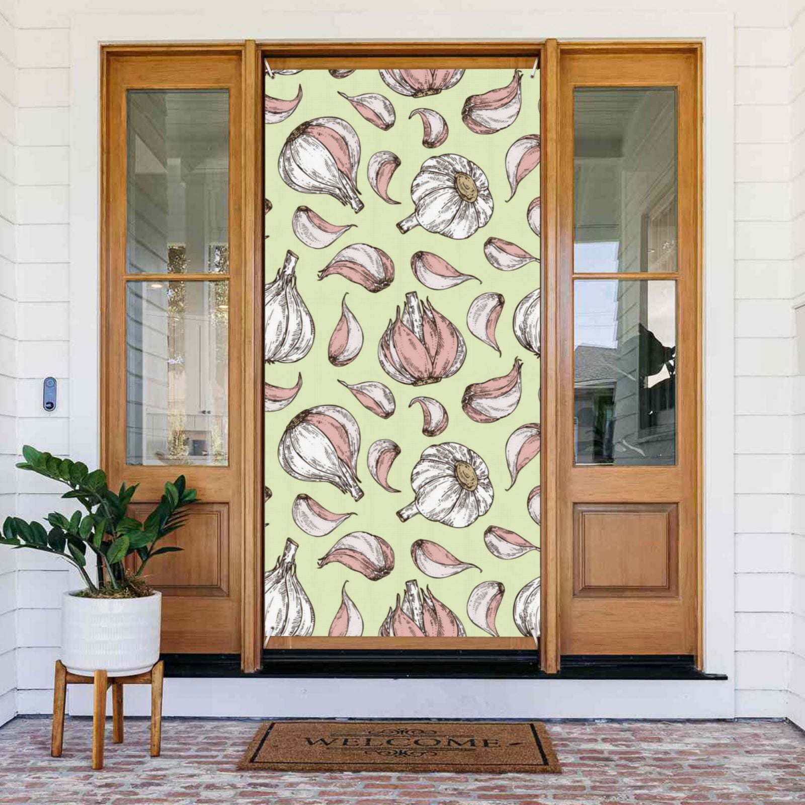 Door Covers Decorative - Garlic Pattern white Door Banner Decorations ...
