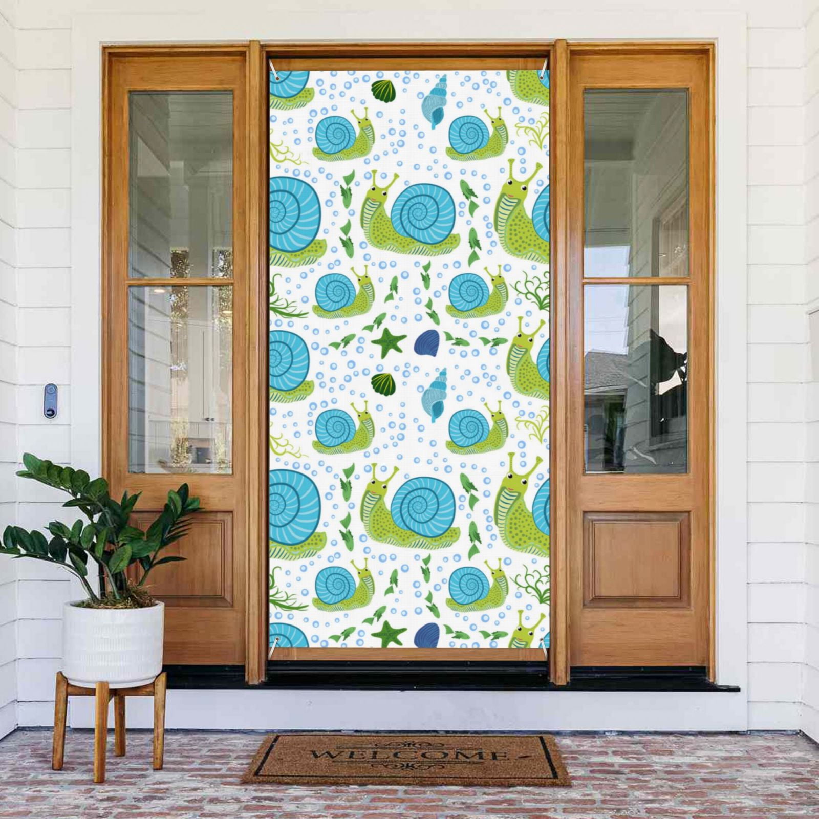 Door Covers Decorative - Green Blue Slug Shells Door Banner Decorations ...