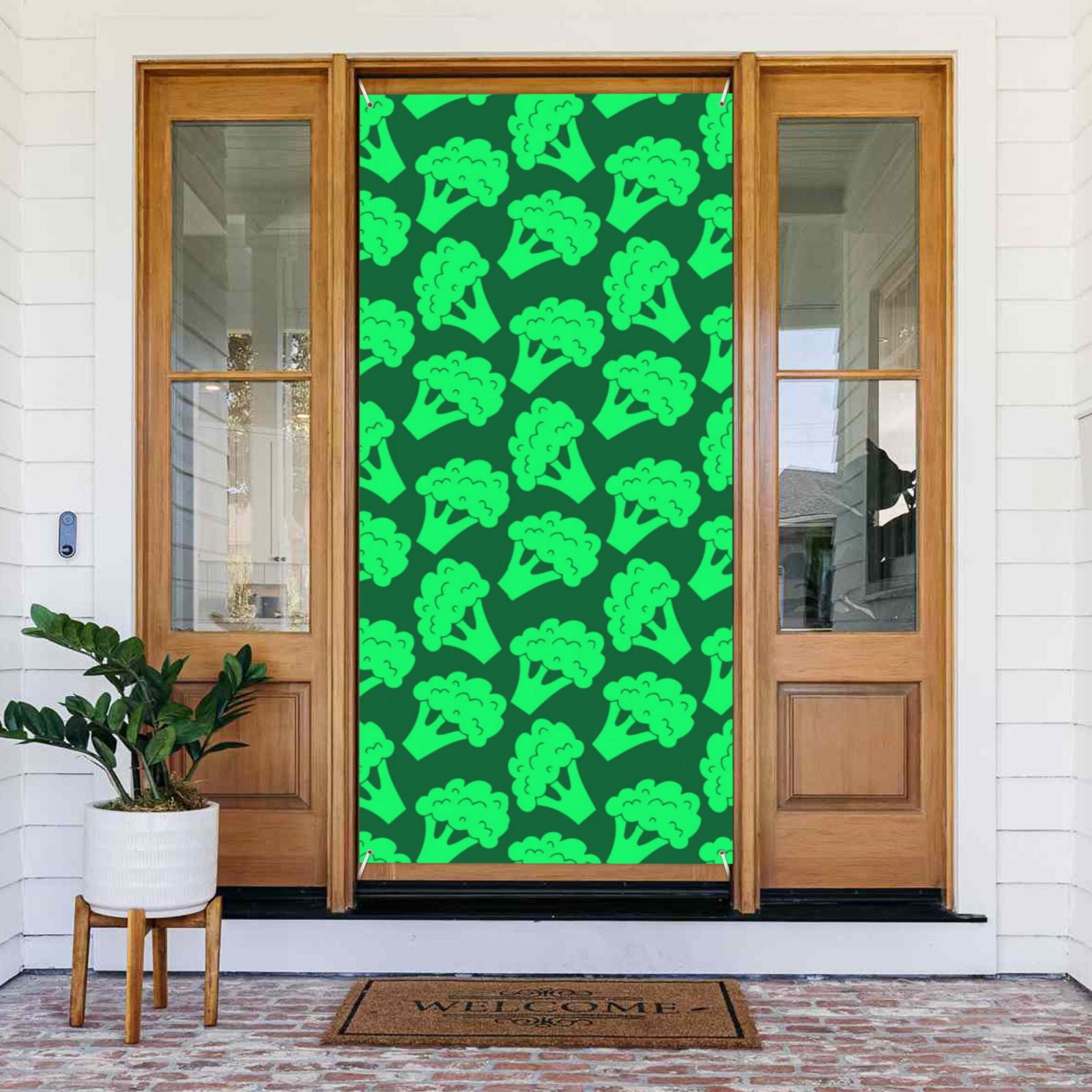 Door Covers Decorative - Green Broccoli Door Banner Decorations for ...