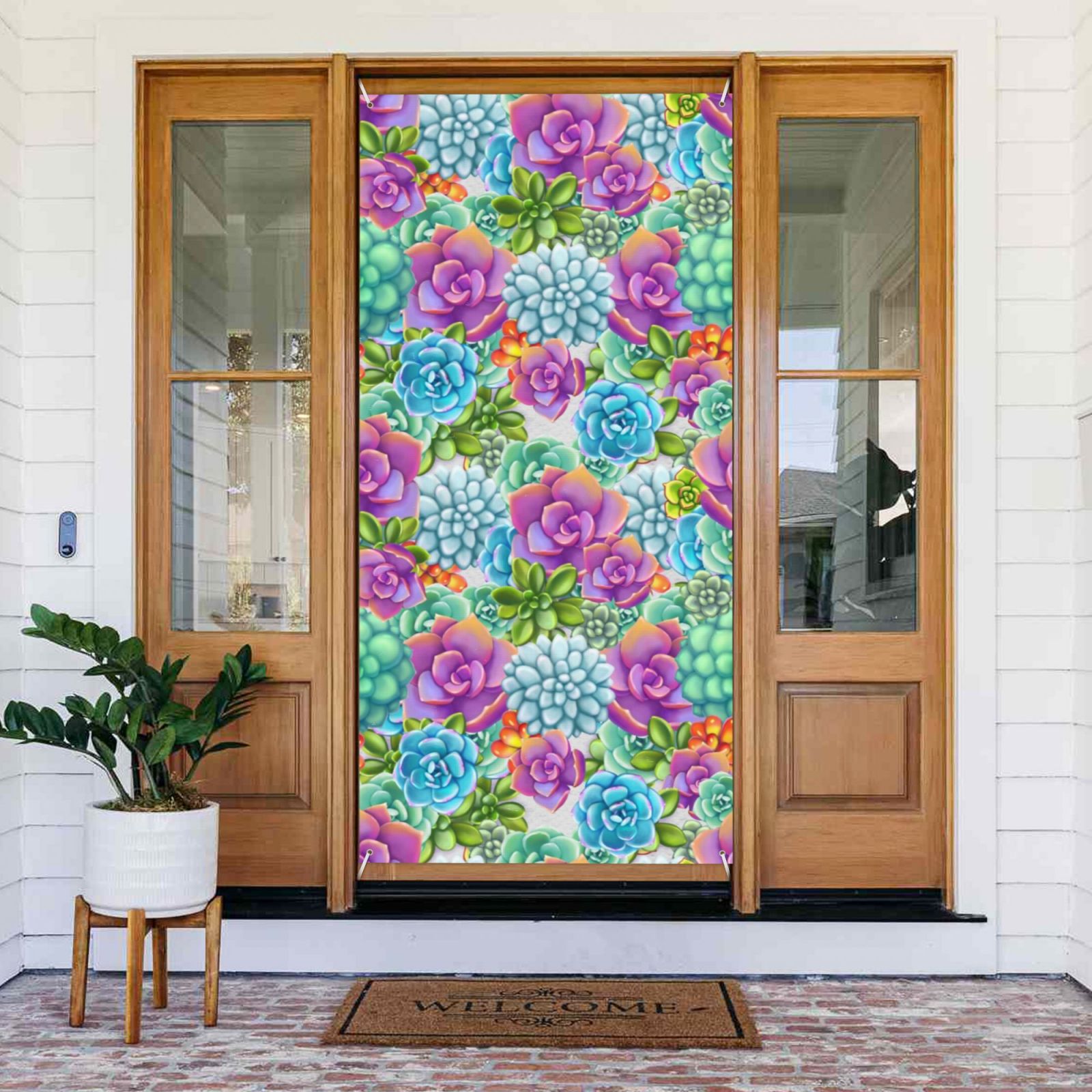 Door Covers Decorative - Succulents Door Banner Decorations for Indoor ...