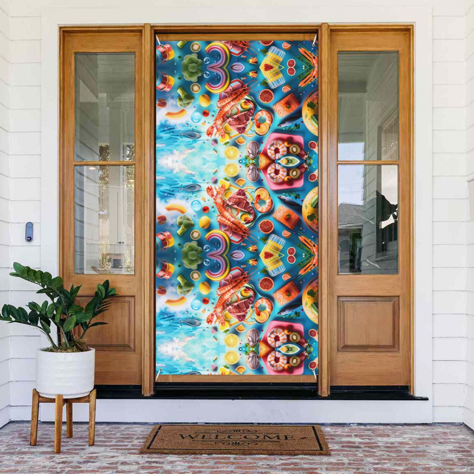 Door Covers Decorative - Surreal Seafood Extravaganza Door Banner ...