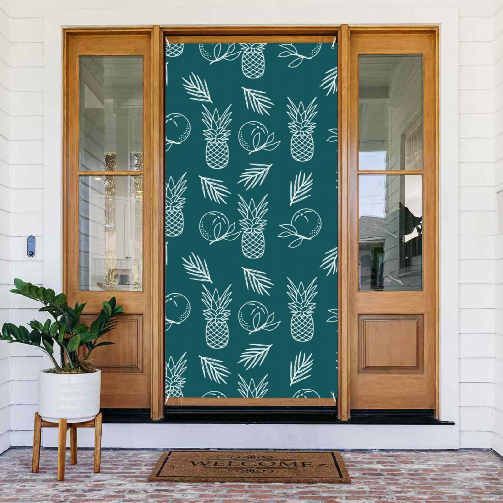 Door Covers Decorative - Tropical pineapple A Door Banner Decorations ...