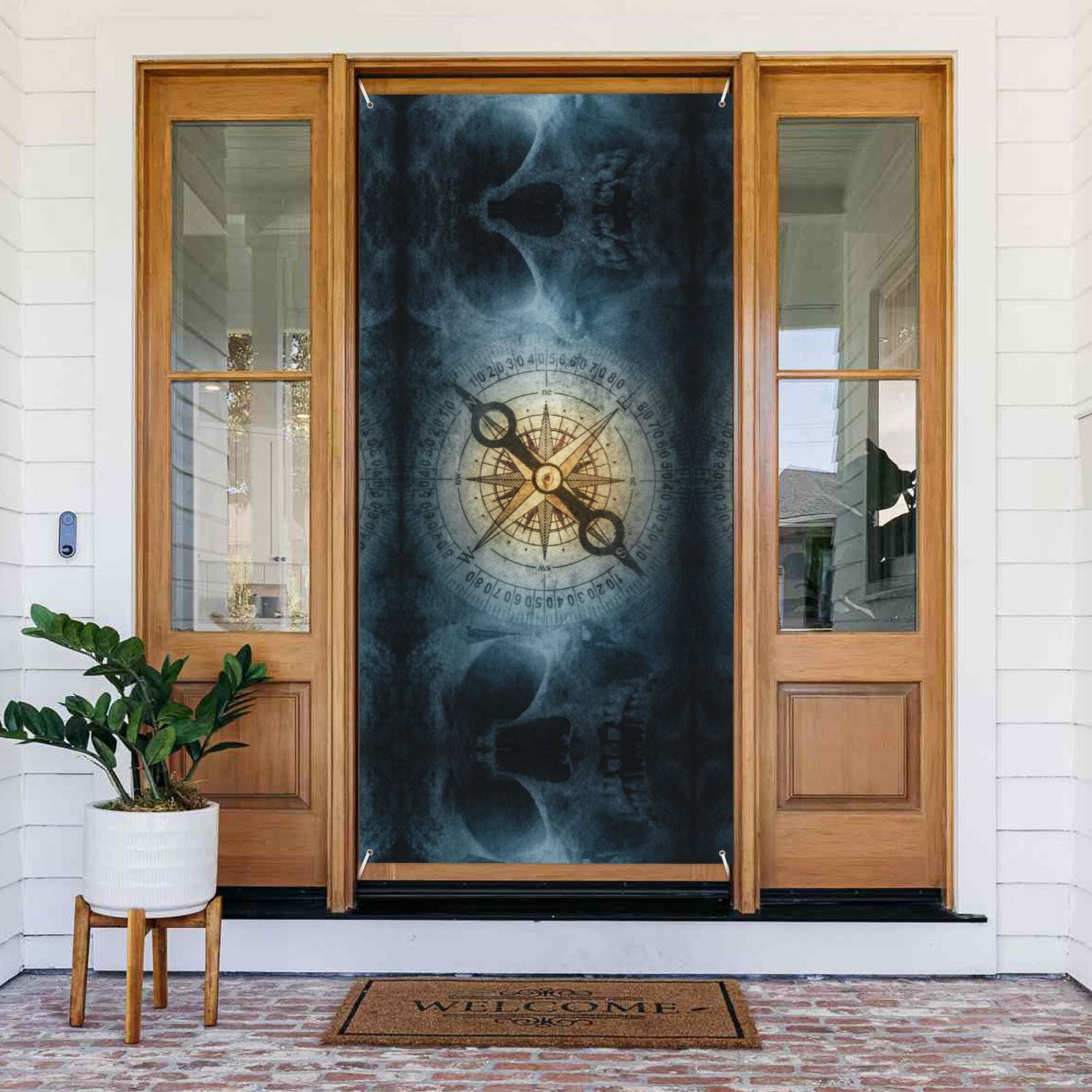 Door Covers Decorative - Vintage Compass Door Banner Decorations for ...