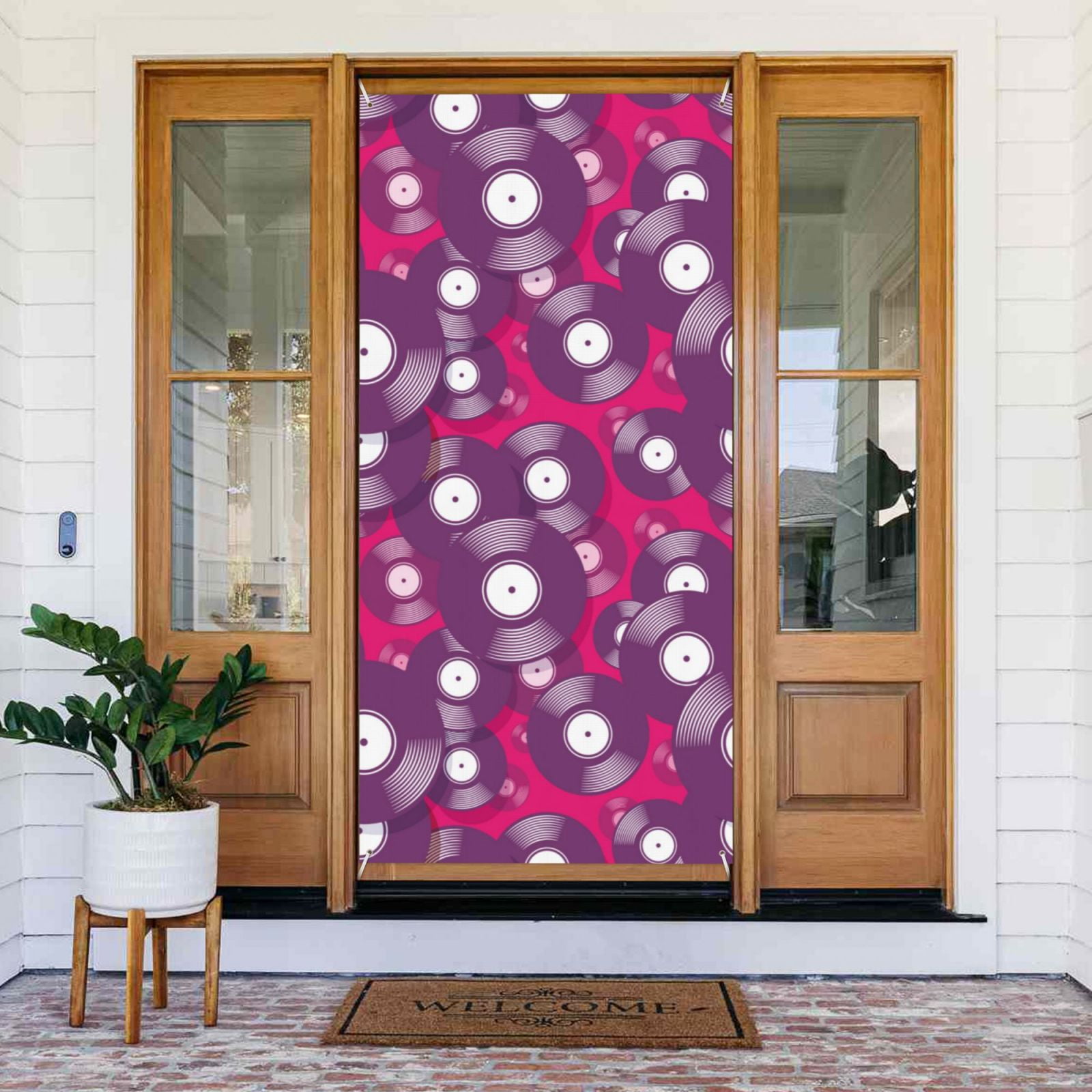 Door Covers Decorative - Vintage Vinyl Record Door Banner Decorations ...