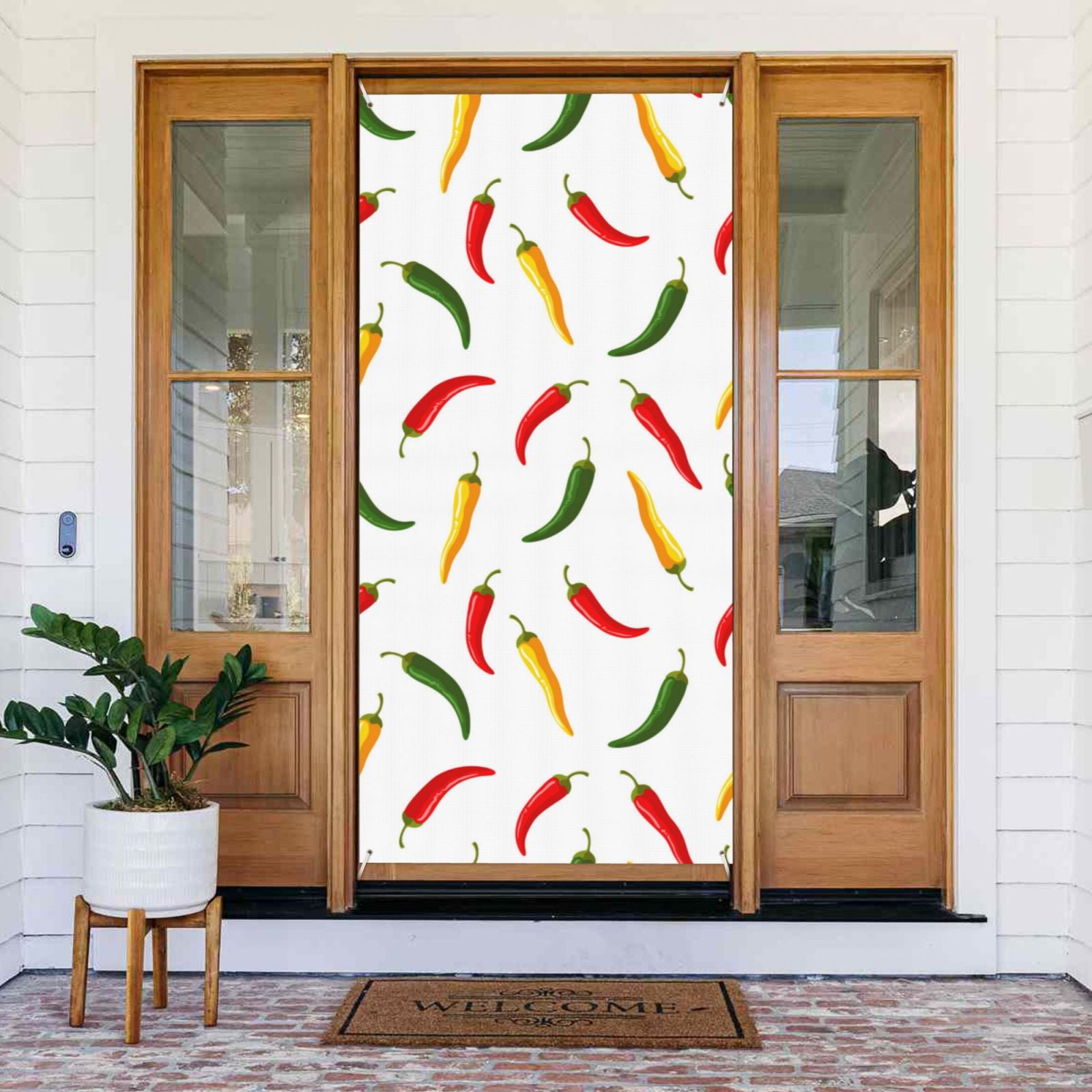 Door Covers Decorative - colors Chili Pepper Door Banner Decorations ...