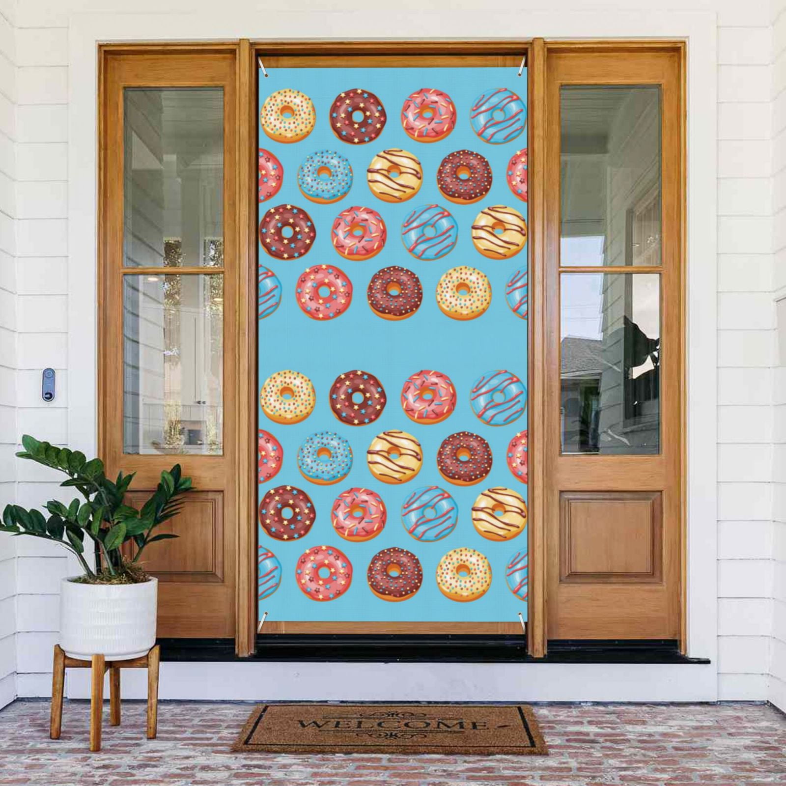 Door Covers Decorative - cute donut Door Banner Decorations for Indoor ...