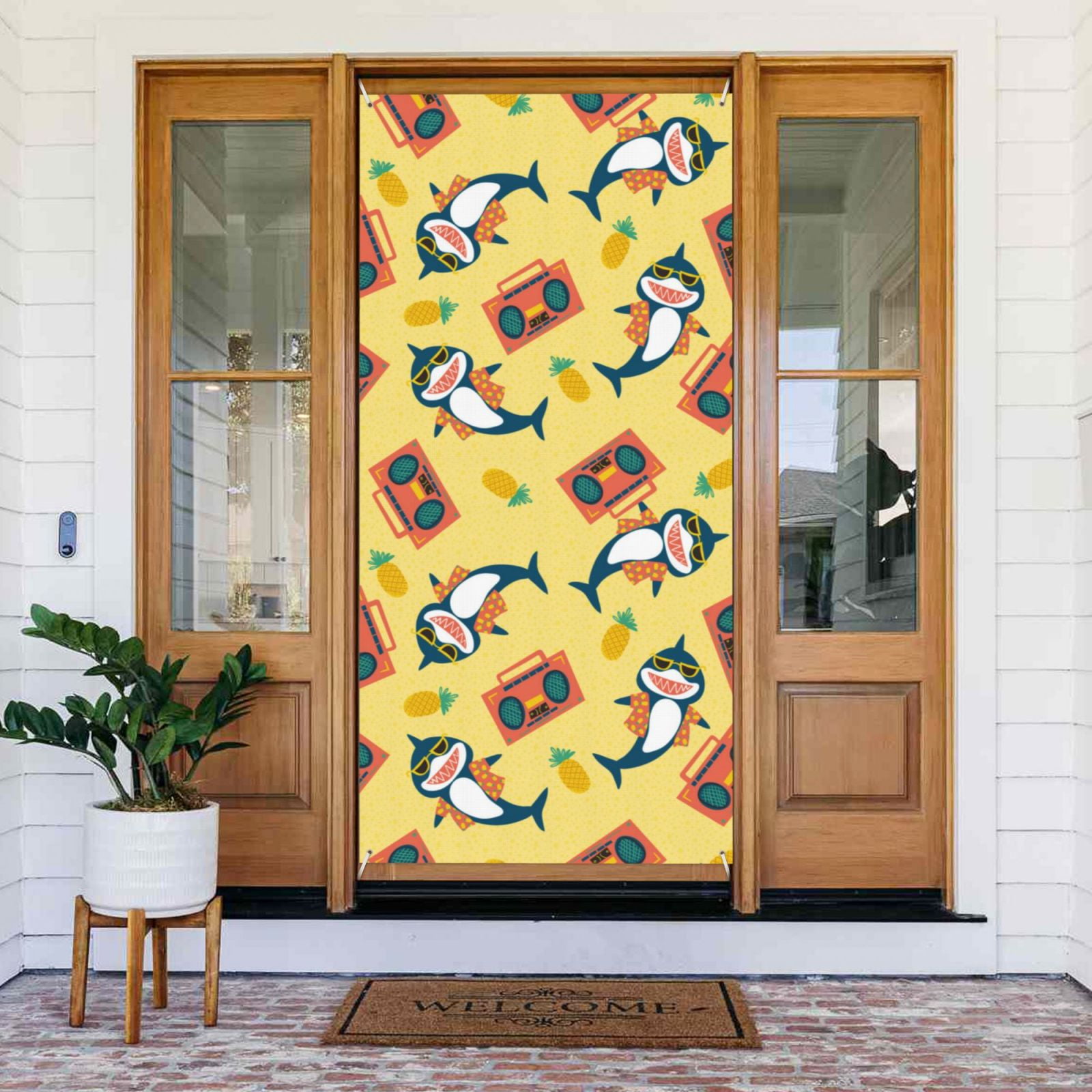 Door Covers Decorative - cute smiling sharks Door Banner Decorations ...