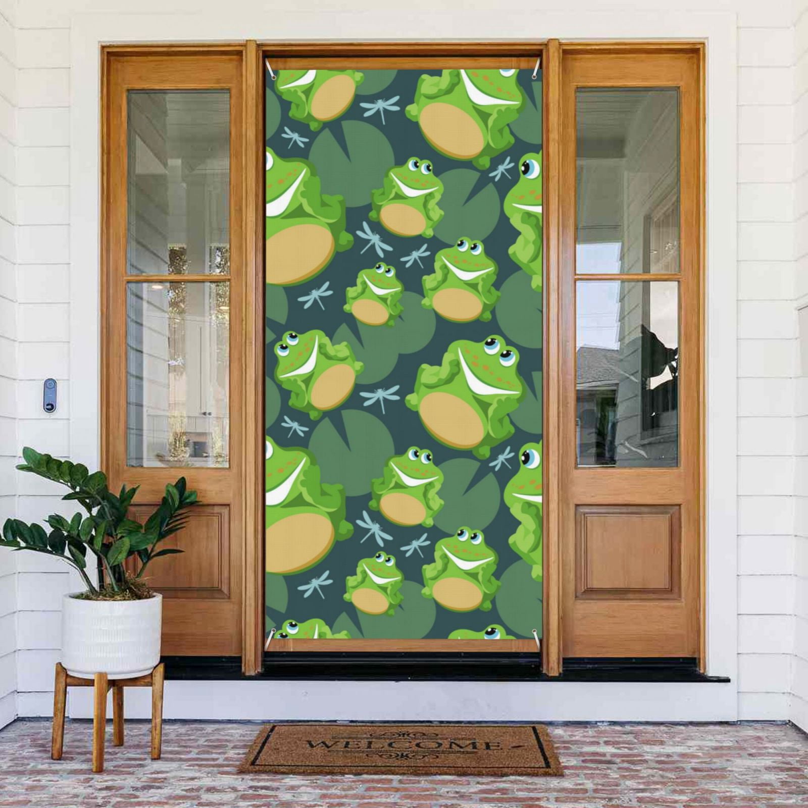 Door Covers Decorative - frogs dragonfly leaves green cute Door Banner ...