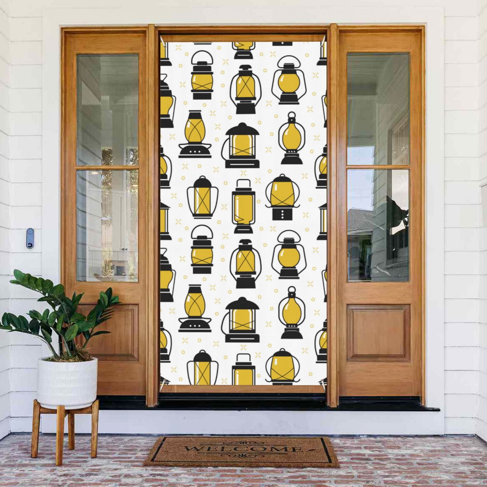 Door Covers Decorative - funny Light Bulb Pattern Door Banner ...
