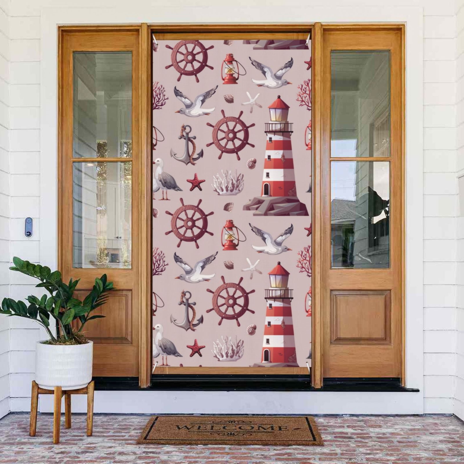 Door Covers Decorative - lighthouse rudder bird Door Banner Decorations ...