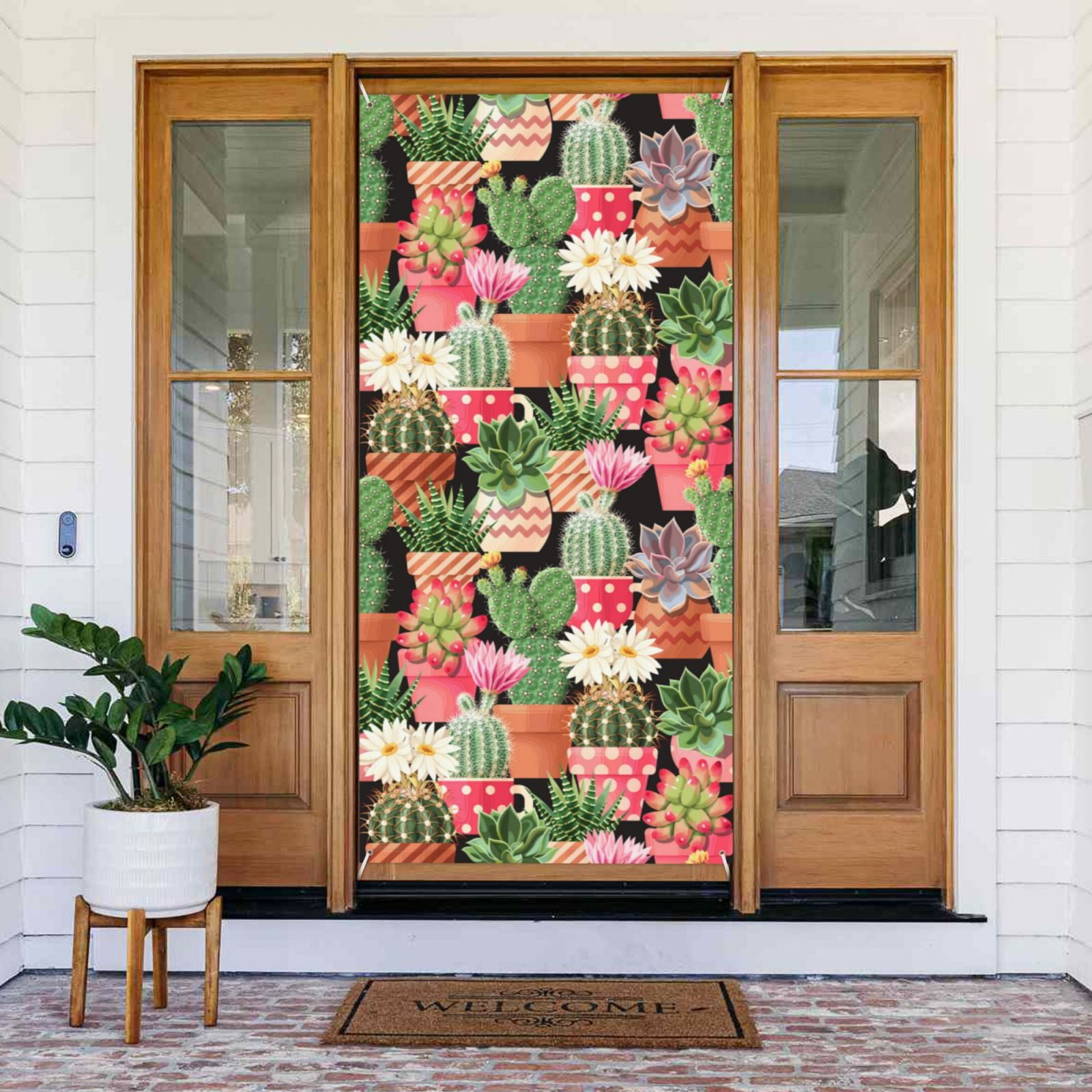 Door Covers Decorative - potted plant Cactus Door Banner Decorations ...