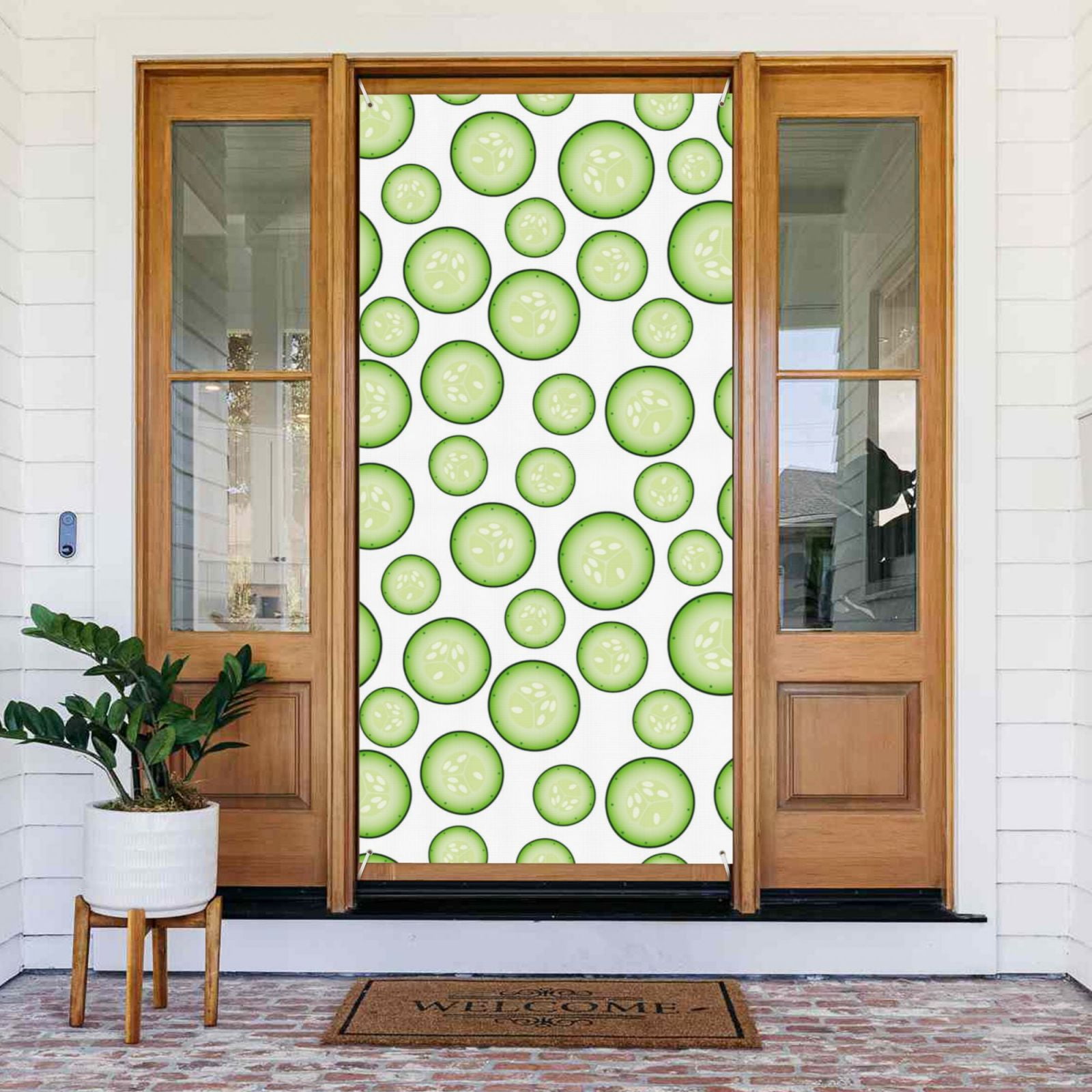 Door Covers Decorative - white Cucumber slices Door Banner Decorations ...