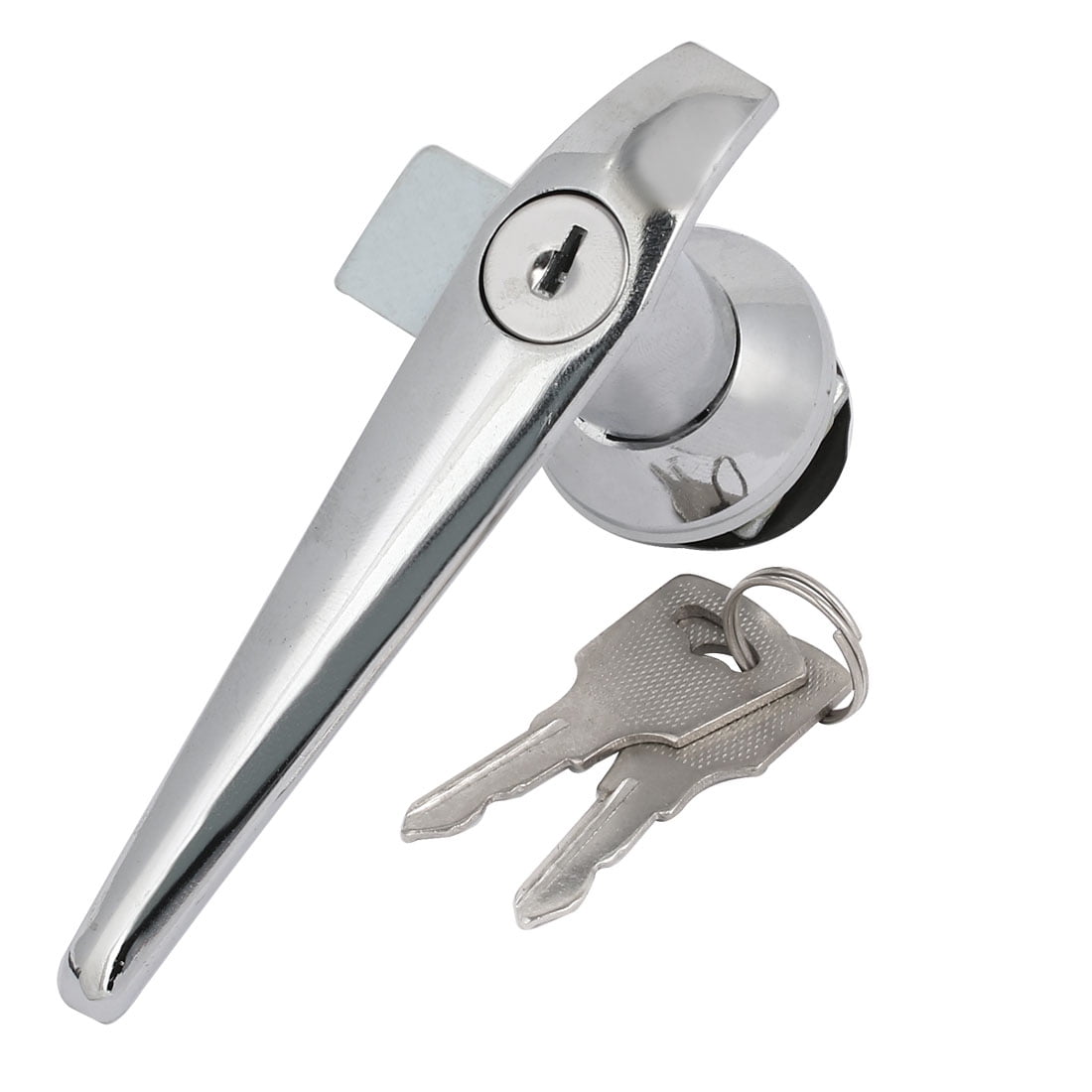 Door Cupboard Lever Key L Shape Handle Lock w Keys Silver Tone ...
