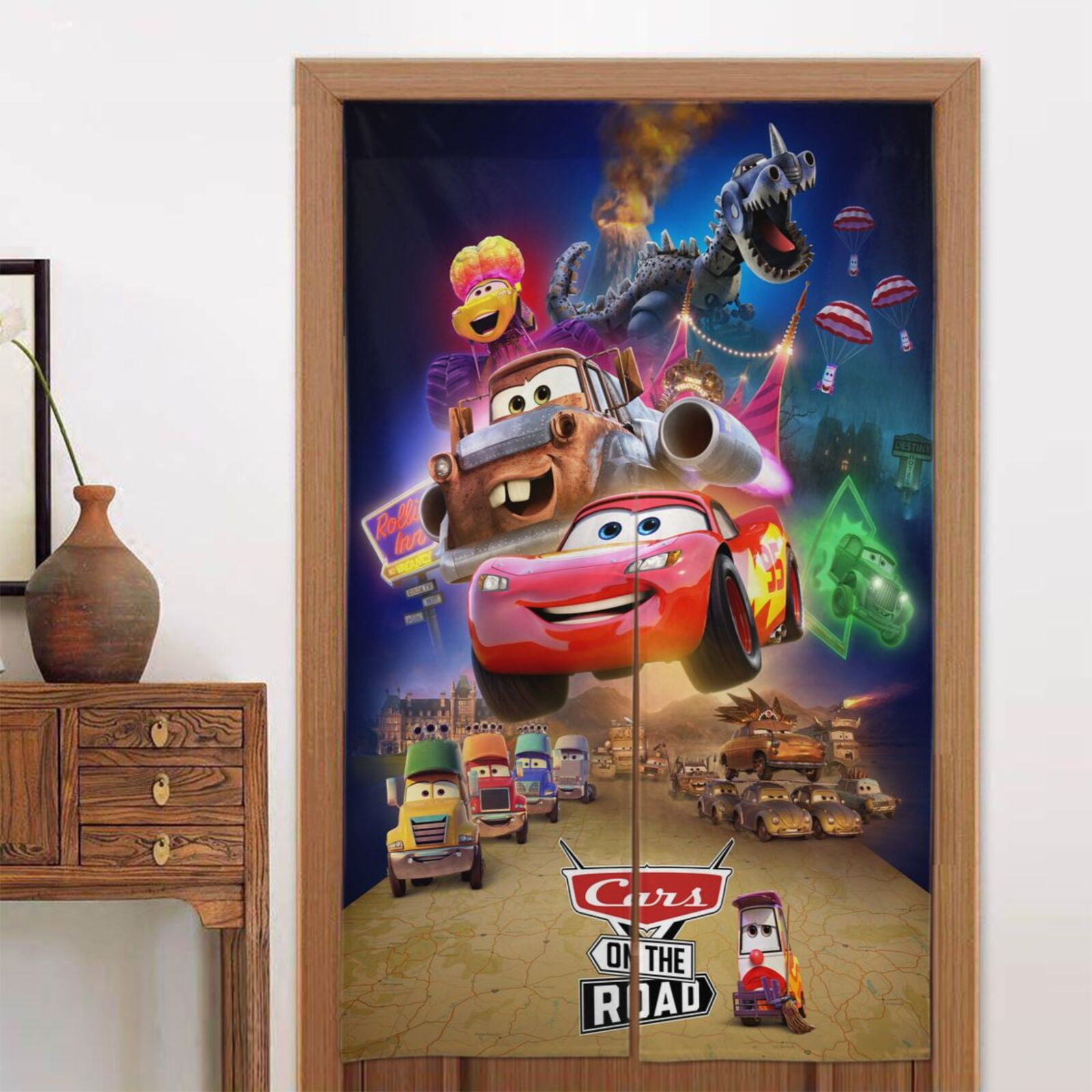 Door Curtain Lightning Mcqueen Decorations for Party Supplies Props ...
