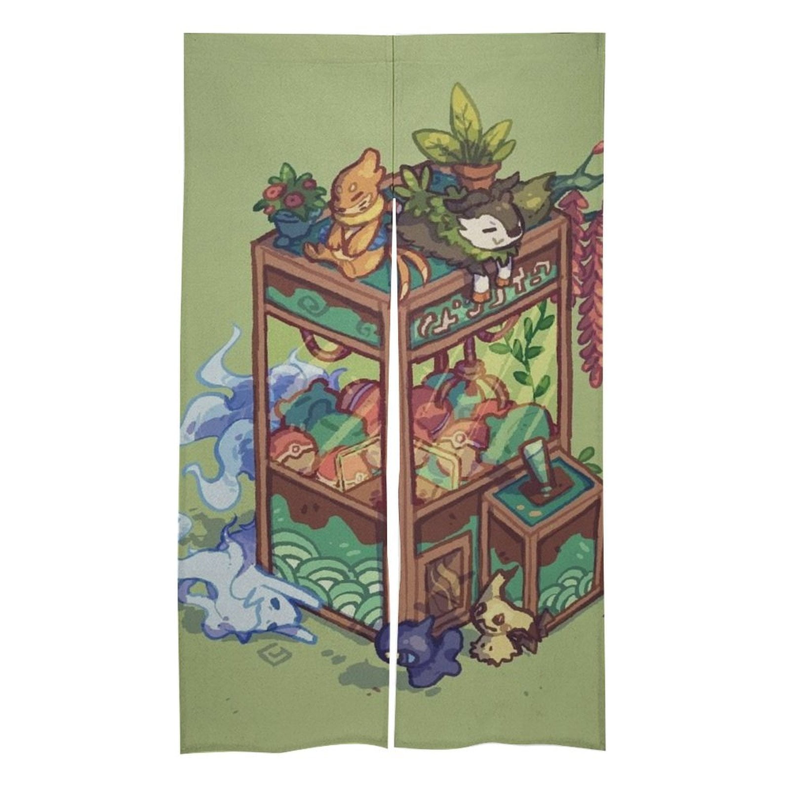 Door Curtains Splice for Doorways Privacy,Cartoon Bookcase Blackout ...