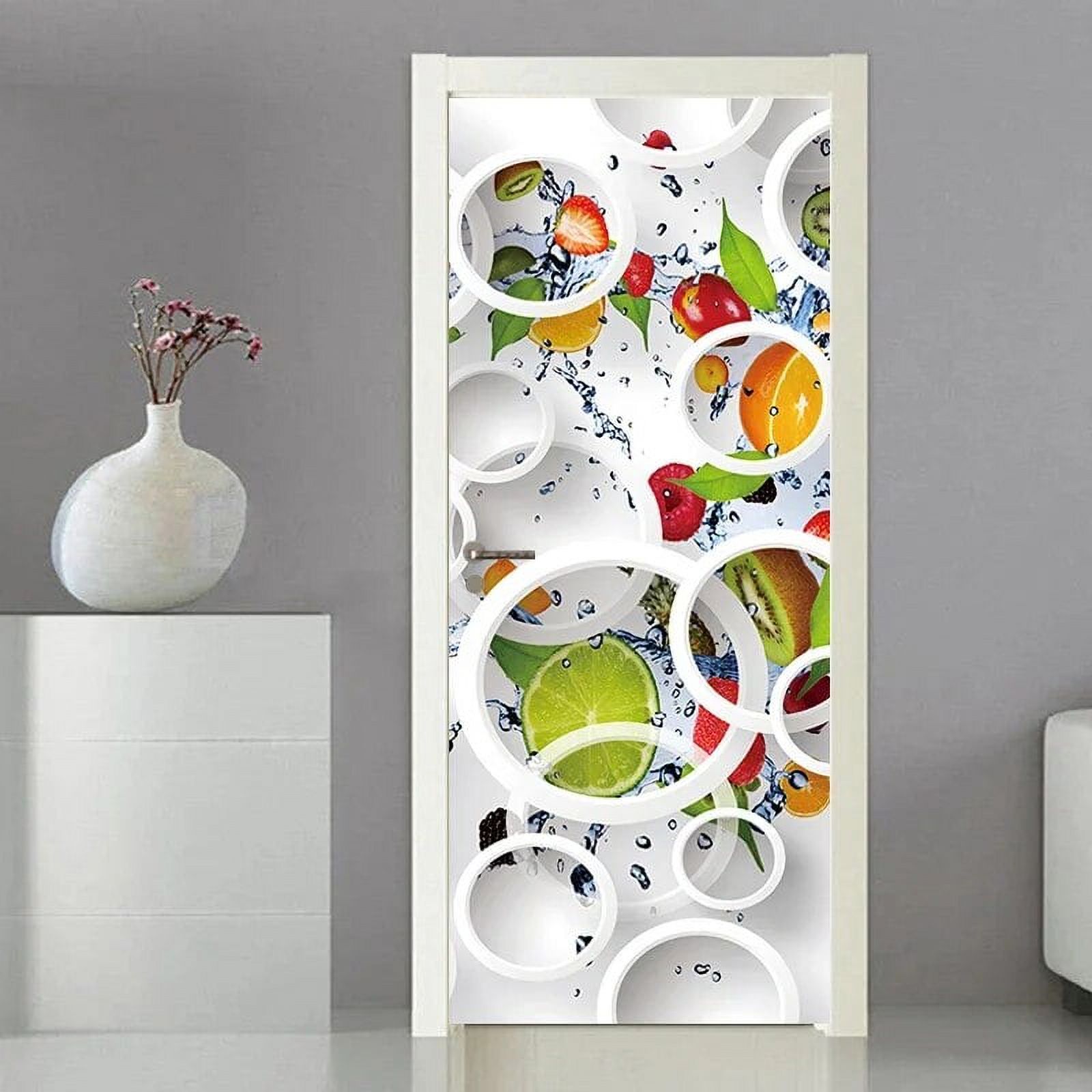 Door Decal Modern Sticker Cover Wallpaper Home Entrance Ornament ...
