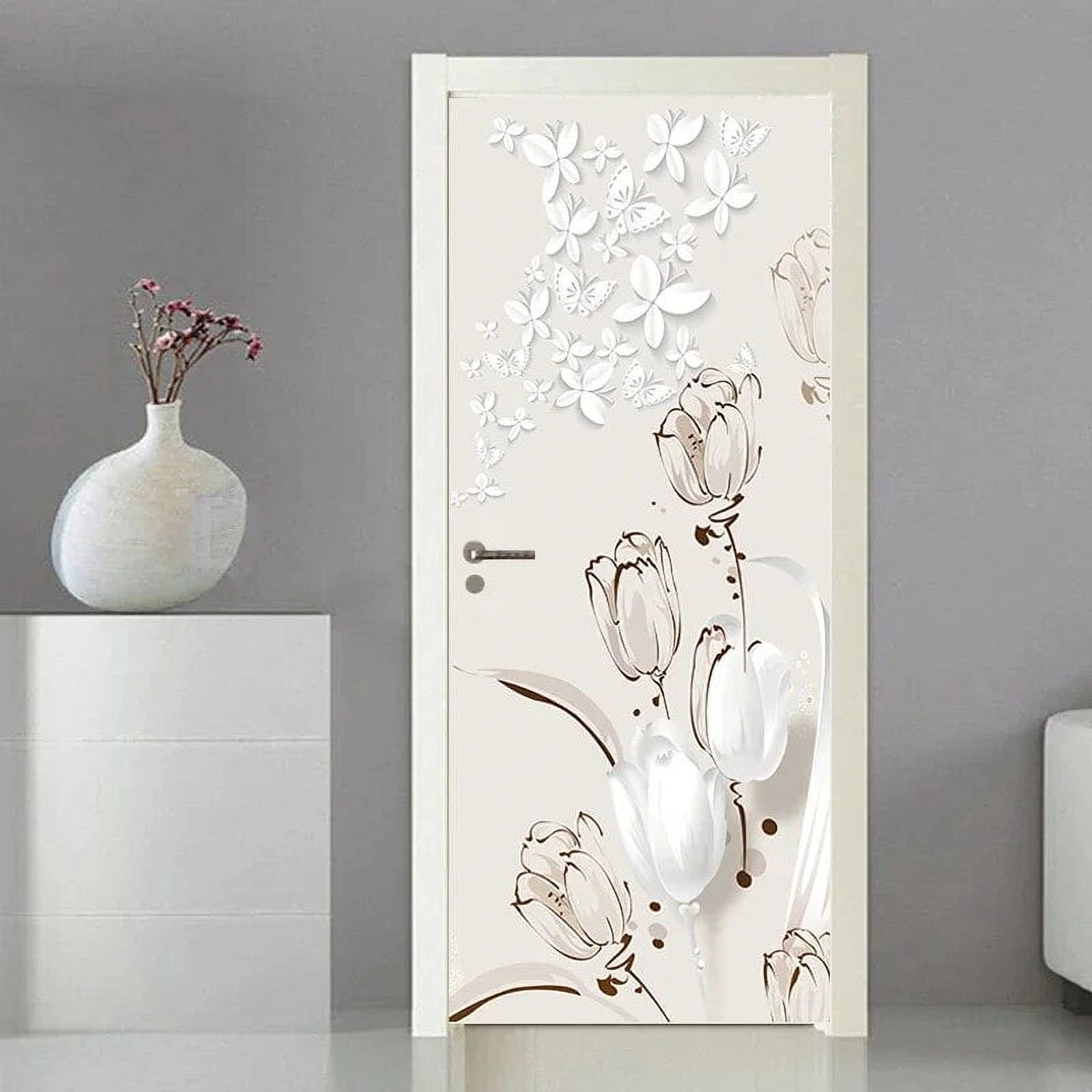 Door Decal Modern Sticker Cover Wallpaper Home Entrance Ornament ...