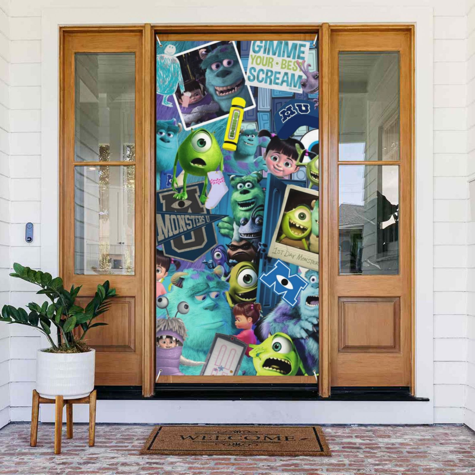 Door Decorations Banner Monsters Inc Door Cover for Porch Party Indoor ...