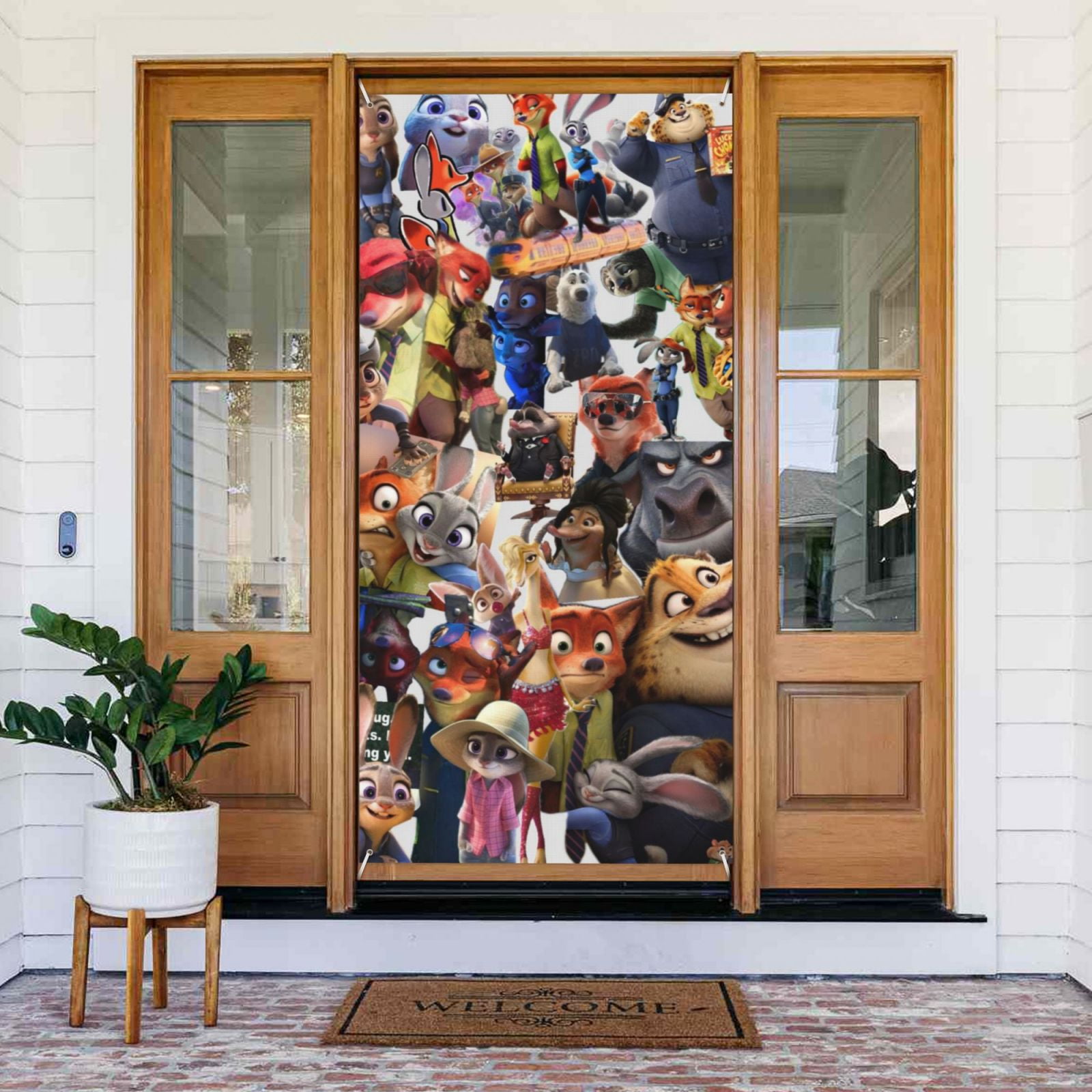 Door Decorations Banner Zootopia Door Cover for Porch Party Indoor ...