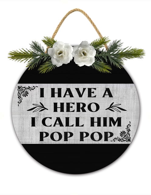 Door Decorations Hanging Wreath for Front Door Pop-Pop Sign Gift ...
