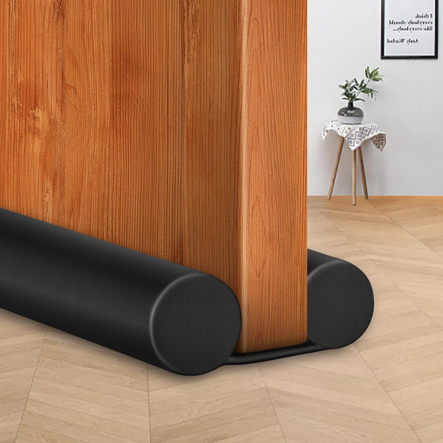 Under Door Draft Blocker Black Door Draft Stopper 38" Noise Reducer ...