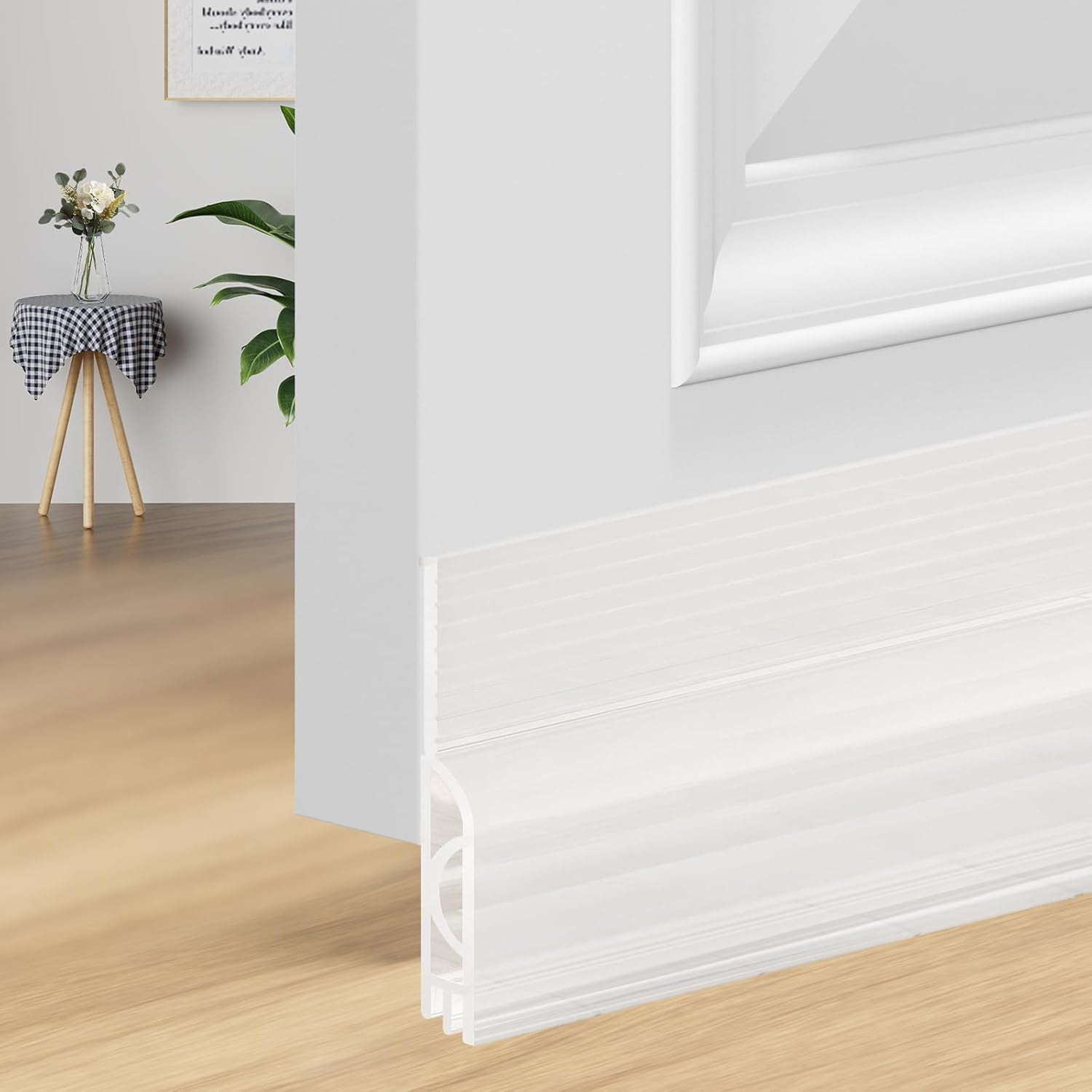 Door Draft Stopper, , 2" W x 39" L, Transparent, Under Door Gap Filler ...