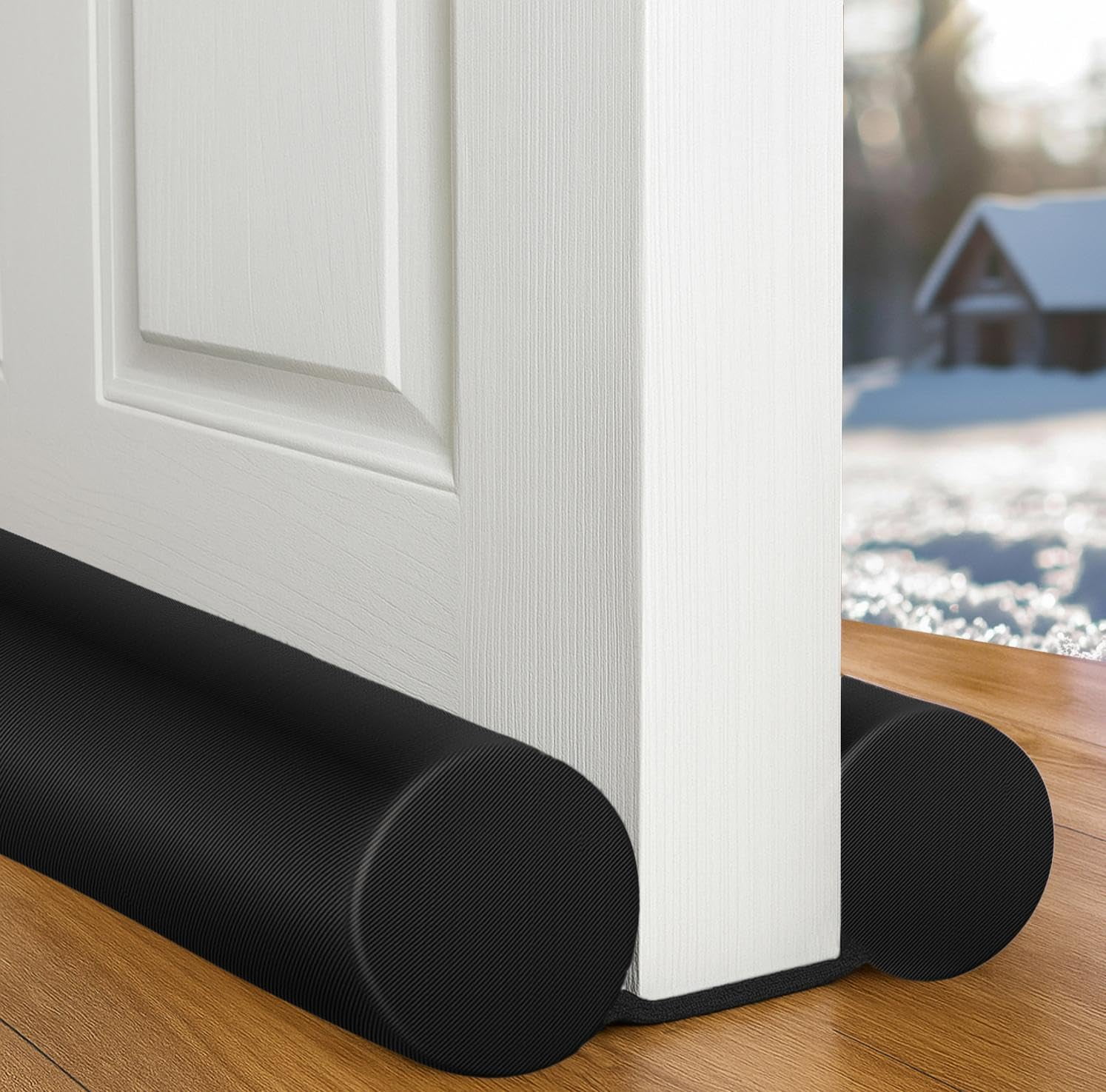Under Door Draft Stopper for Bottom of Doors 38" Black Door Blocker ...