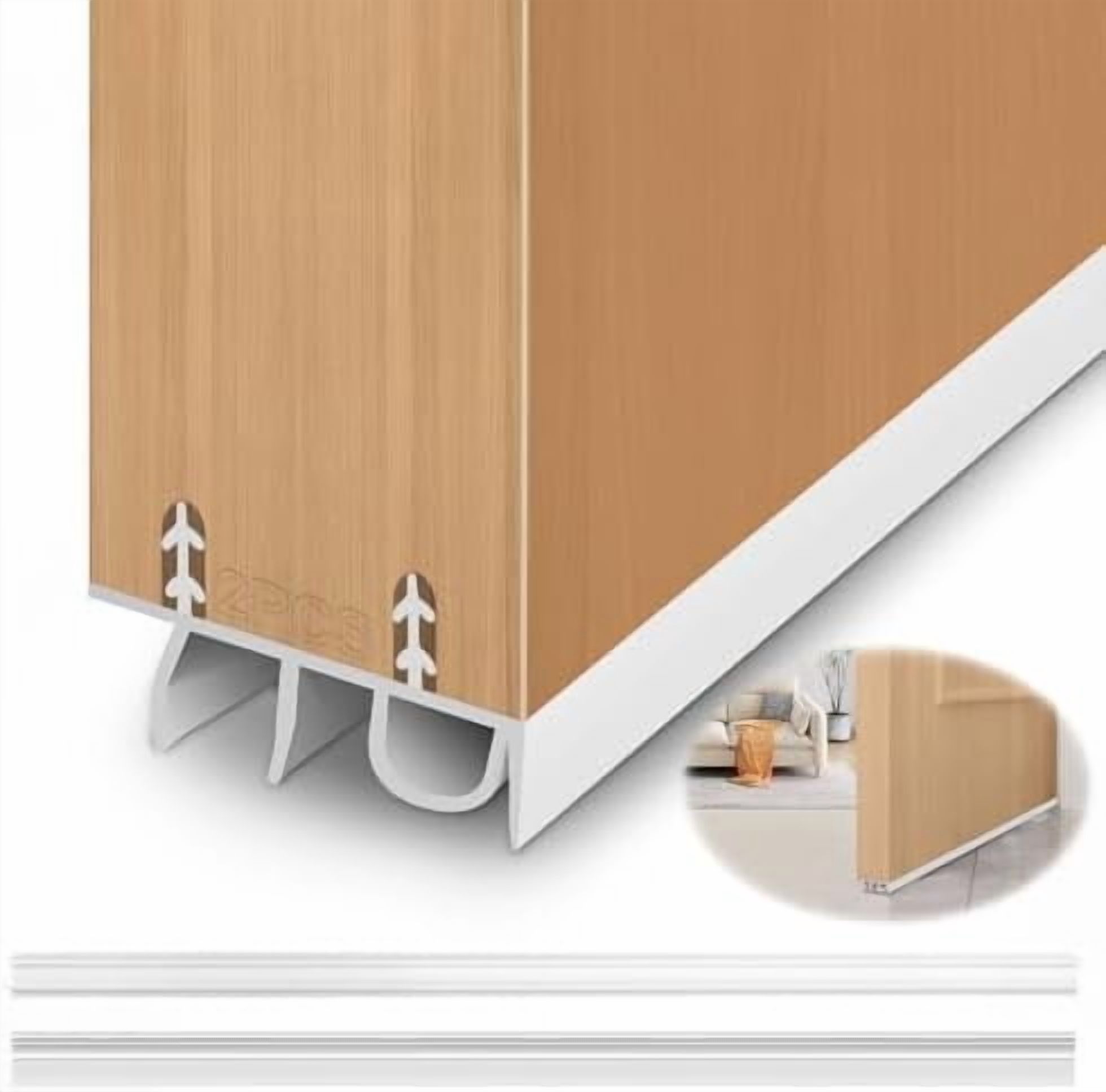 Door Draft Stopper, Cuttable Concealed Kerf/Channel Fit Under Door Seal ...