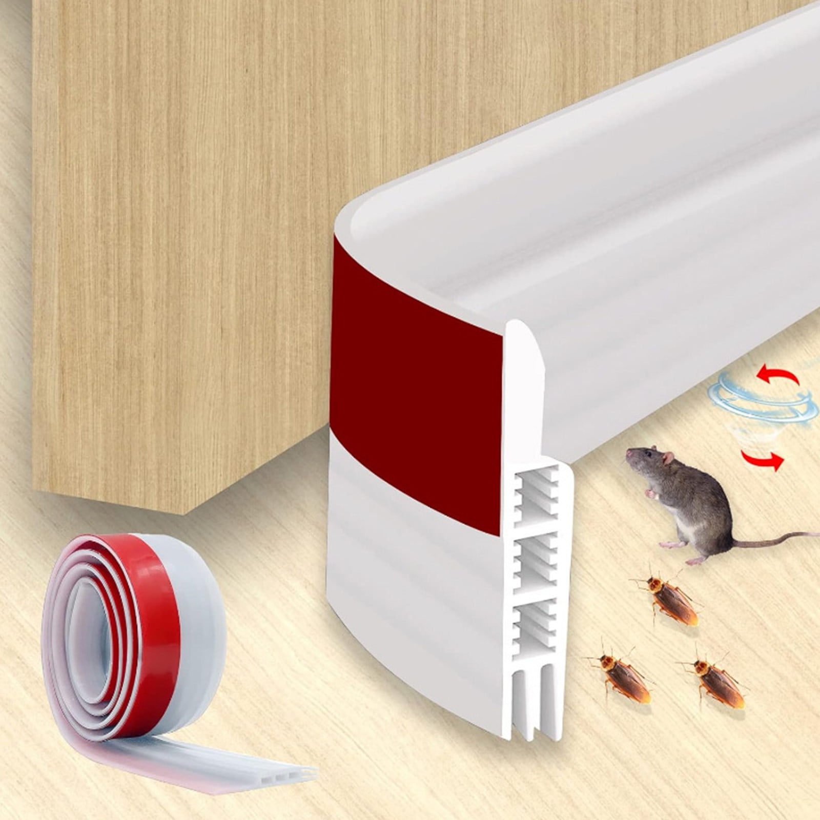 Door Draft Stopper, TPE Flexible Under Door Draft Stopper for Exterior ...