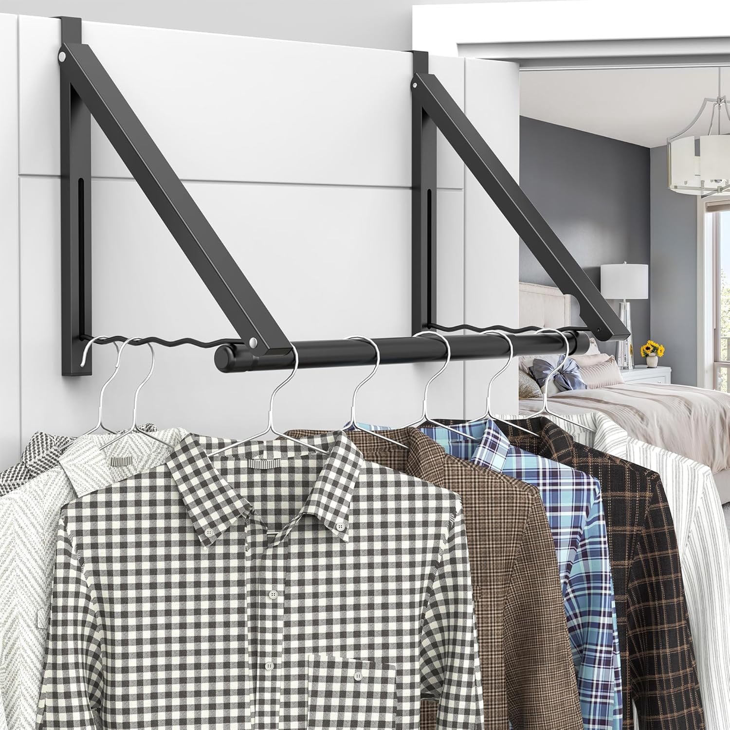 Over The Door Drying Racks for Laundry, Expandable Foldaway Clothes ...