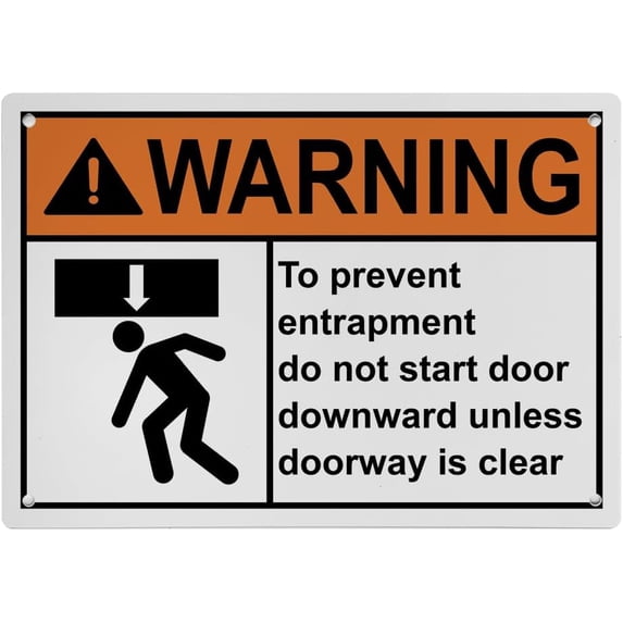 Door Entrapment Prevention Exit Sign, Industrial Exit Sign 8"x12" UV ...