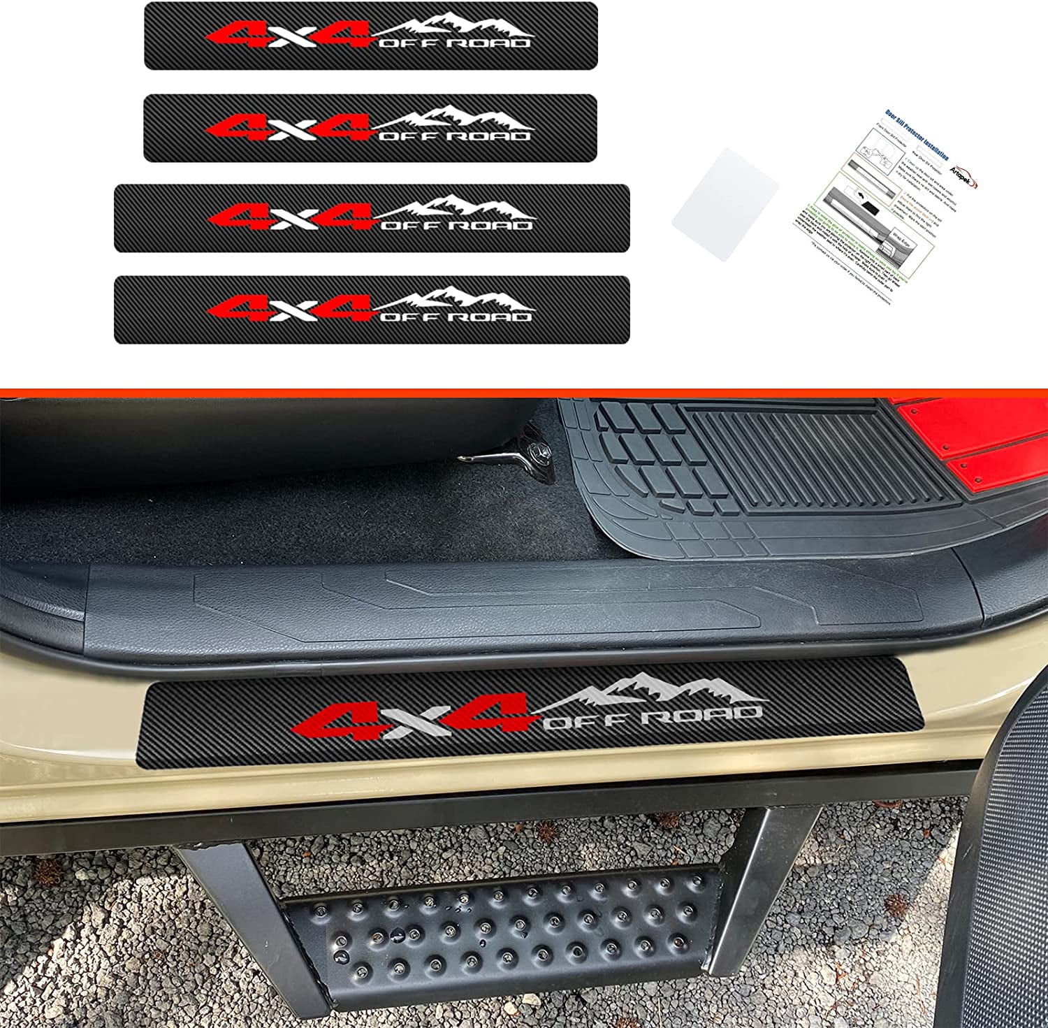 Door Entry Guard Sill Protector Compatible with 2016-2023 Tacoma Double ...