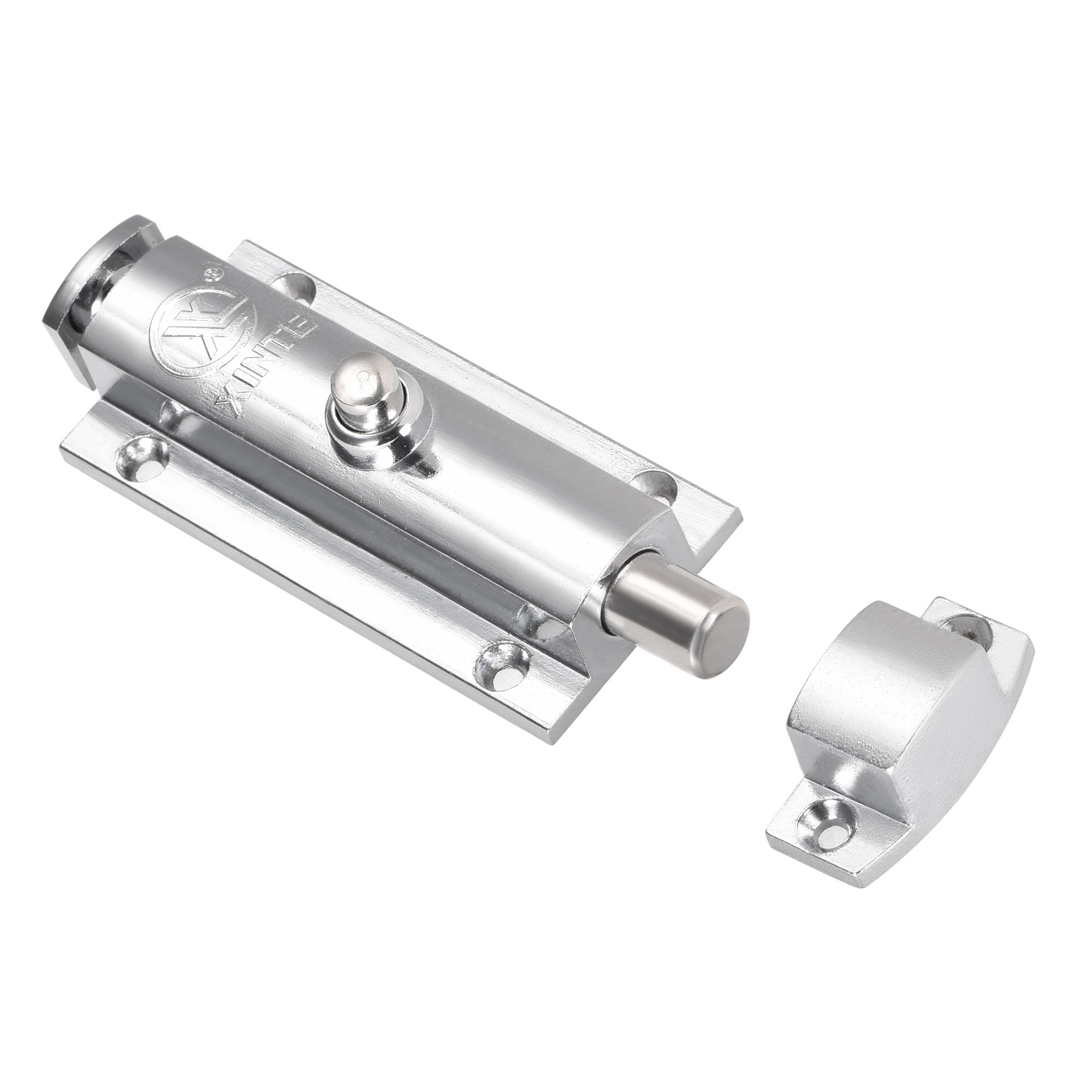 Door Flush Bolt, 4" Zinc Alloy Security Sliding Barrel Latch Lock with ...