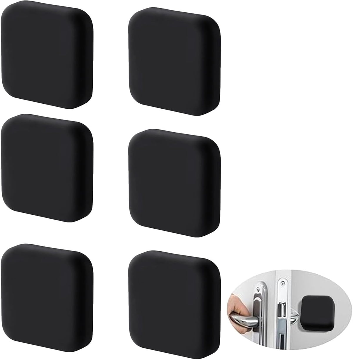 Door Handle Bumper Self-Adhesive Cushion, Geometry Square Wall ...