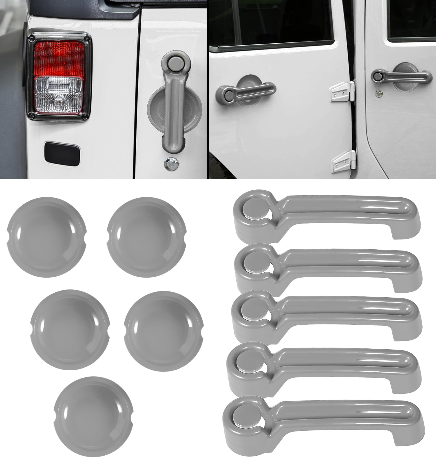 Door Handle Inserts and RRF12 Handle Recess Guards Cover Kit for Jeep ...