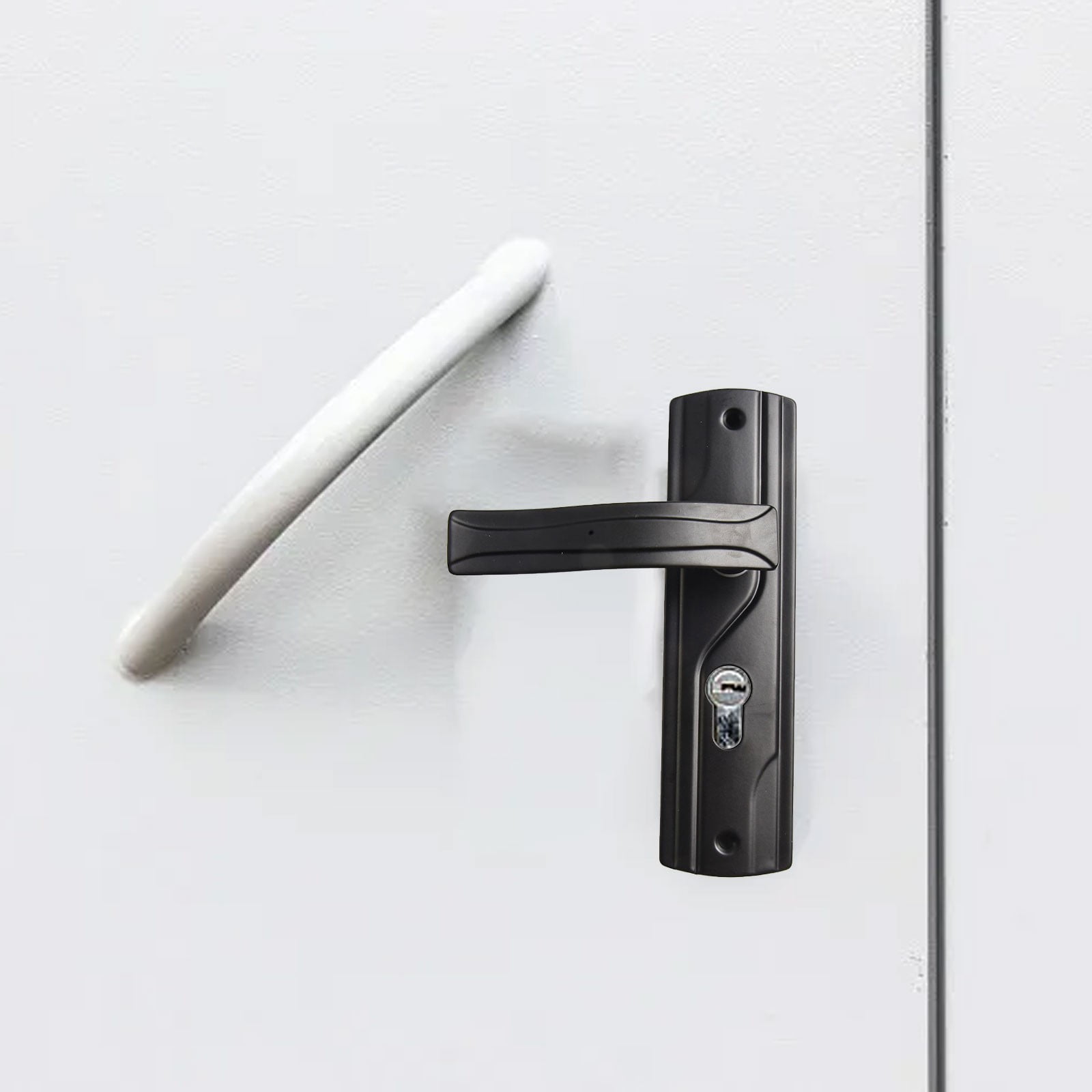 Door Handle Lock Keys Door Lock Set Bedroom Set Black Big Knob ...